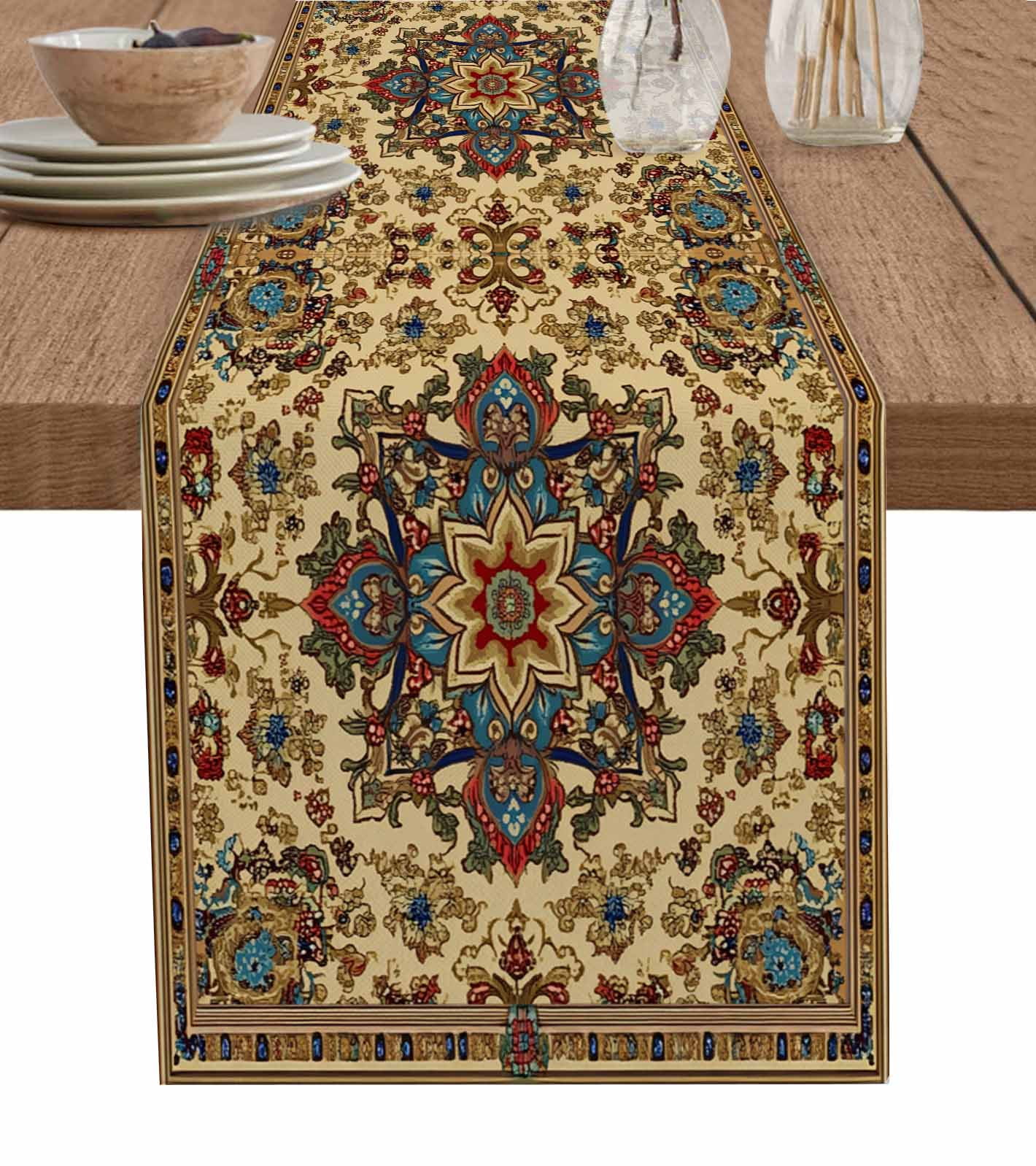 ERUNPONLY Boho Flower Table Runner - 90 Inch Long Bohemian Western ...