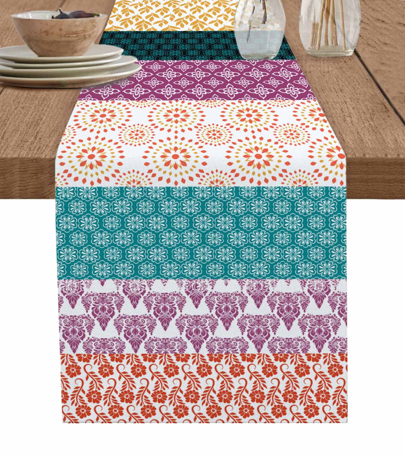 ERUNPONLY Boho Stripe Table Runner - 72 Inch Long Geometric Bohemian ...