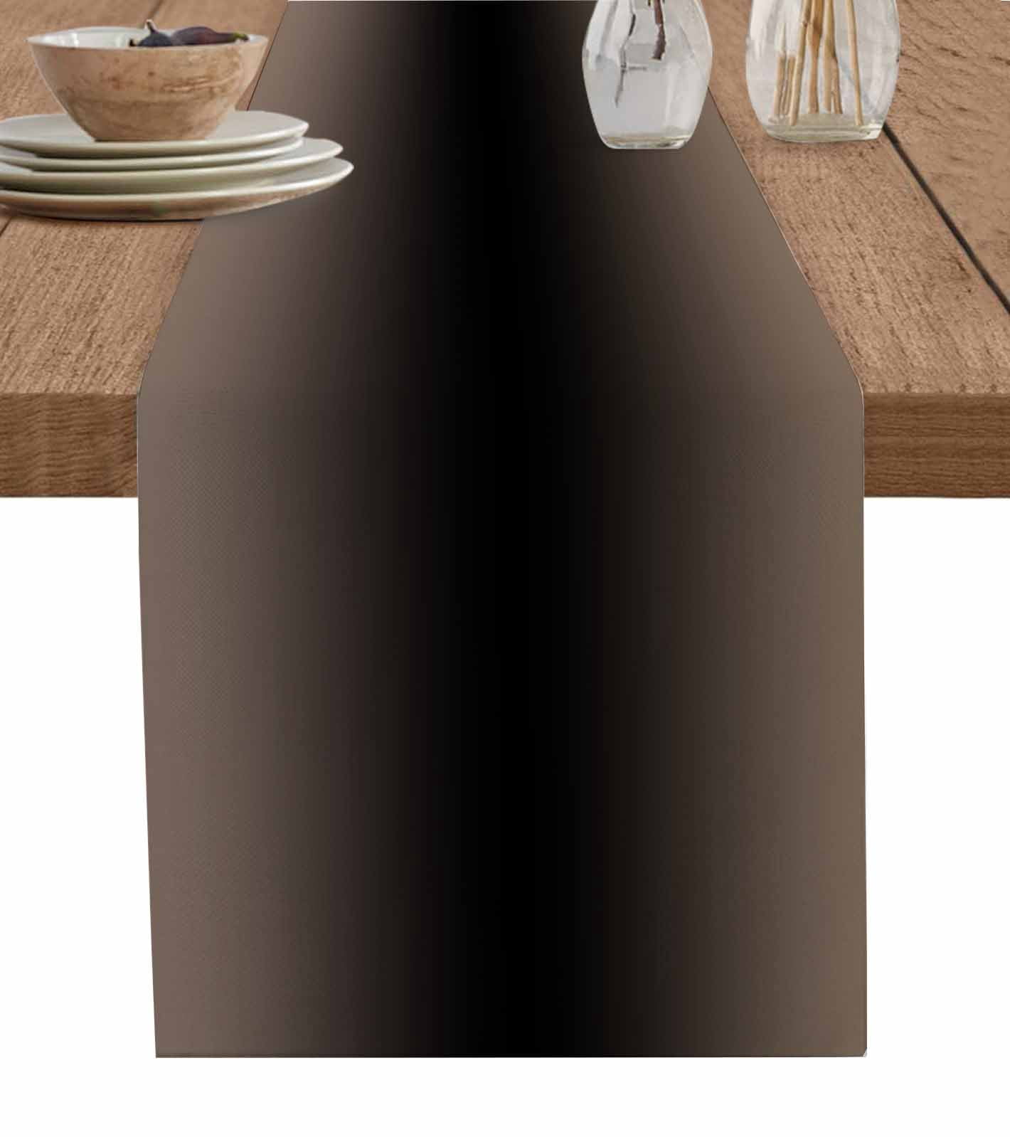 ERUNPONLY Brown Black Ombre Table Runner - 72 Inch Long Modern Gradient ...