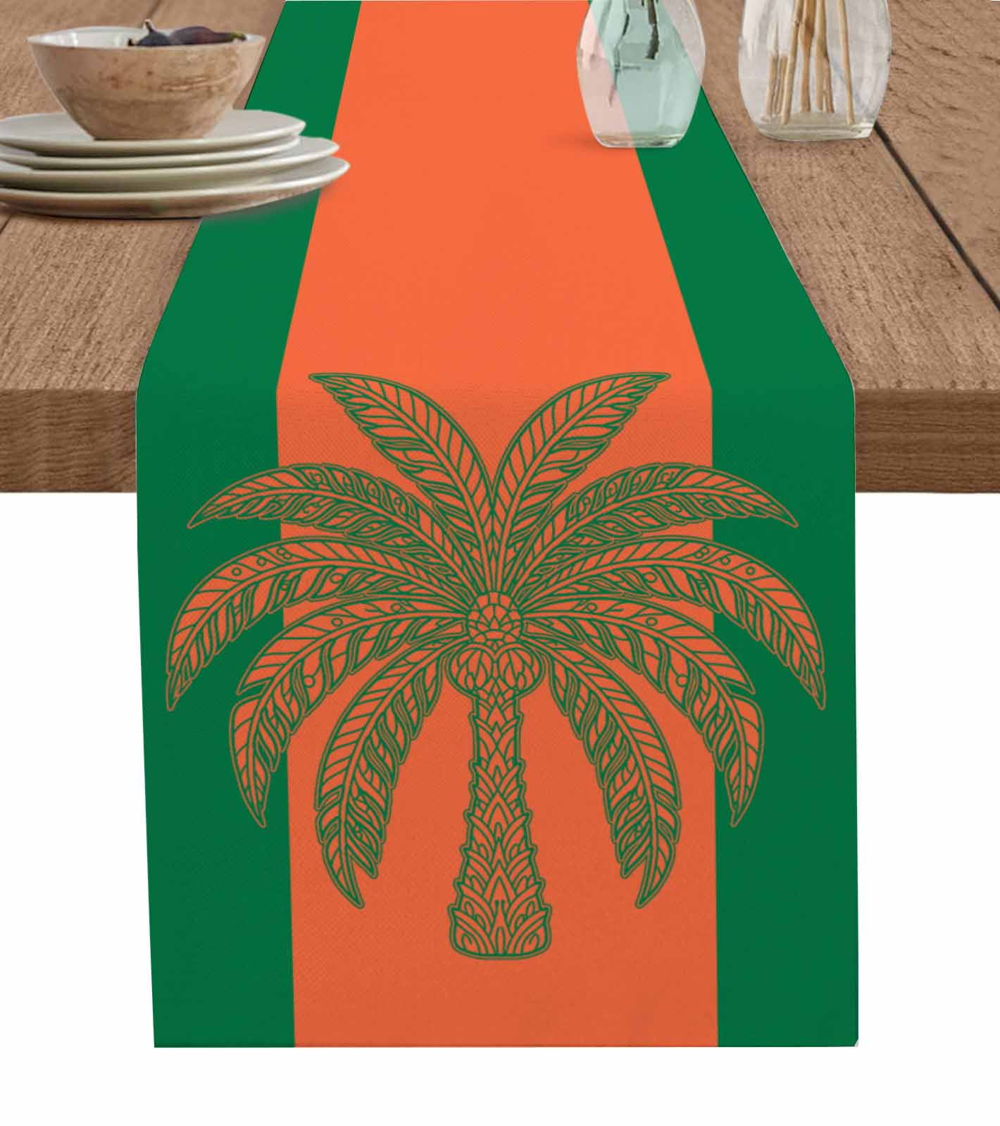 ERUNPONLY Coconut Tree Table Runner - 120 Inch Long Boho Tropical ...