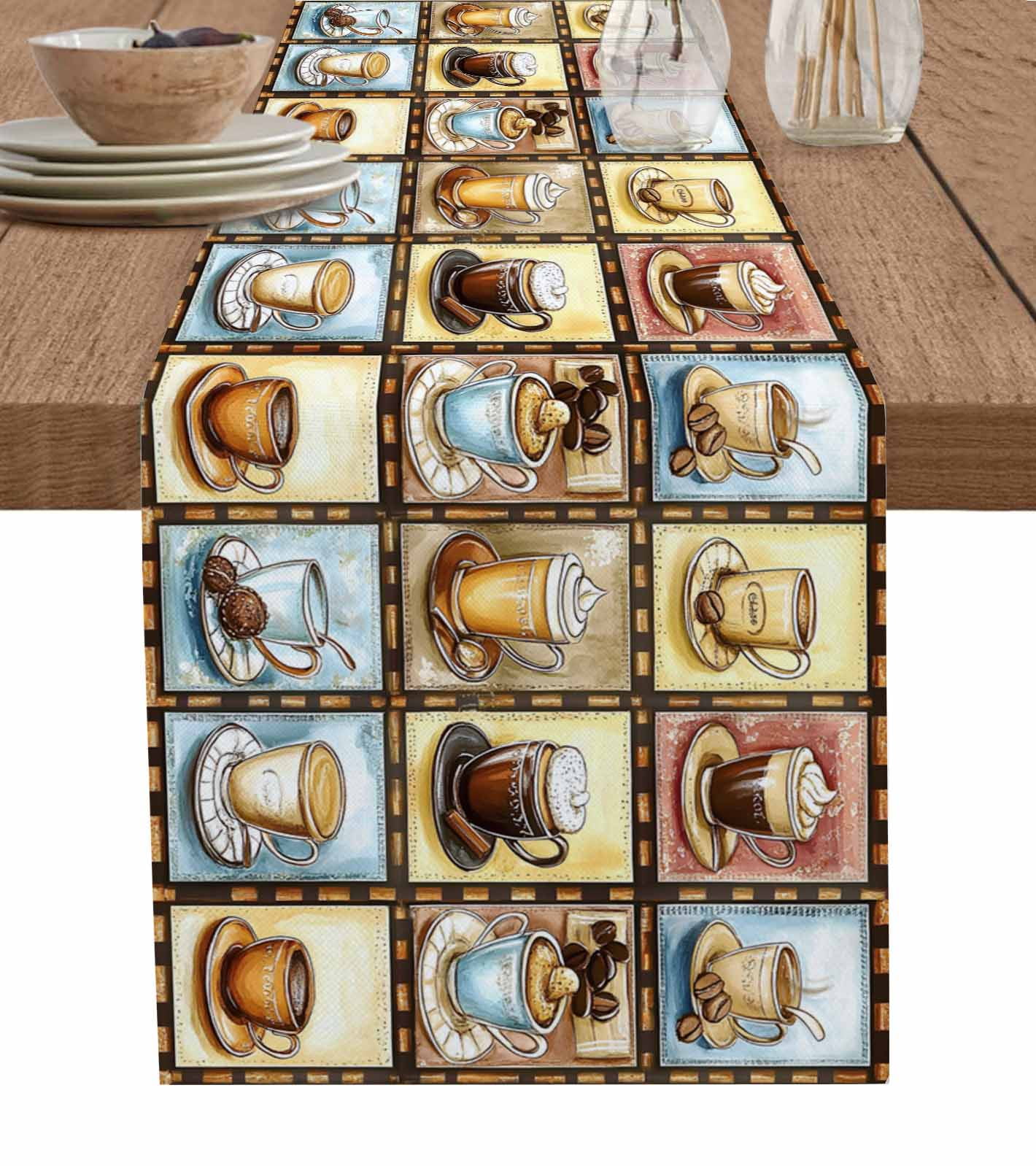 ERUNPONLY Coffee Table Runner - 36 Inch Long Vintage Farmhouse Funny ...