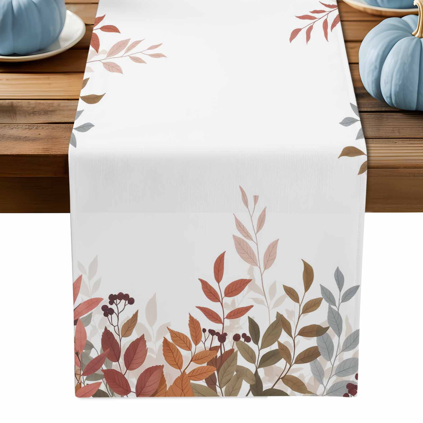 ERUNPONLY Eucalyptus Leaves Fall Table Runner - 72 Inch Long ...