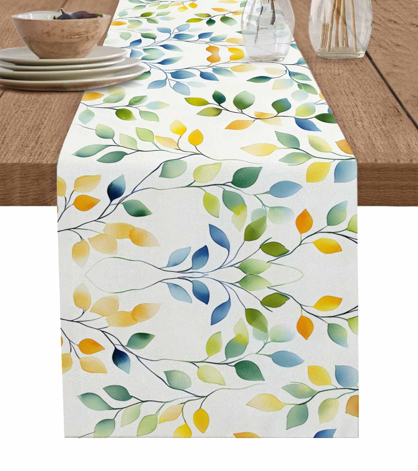 ERUNPONLY Eucalyptus Leaves Table Runner - 60 Inch Long Farmhouse ...