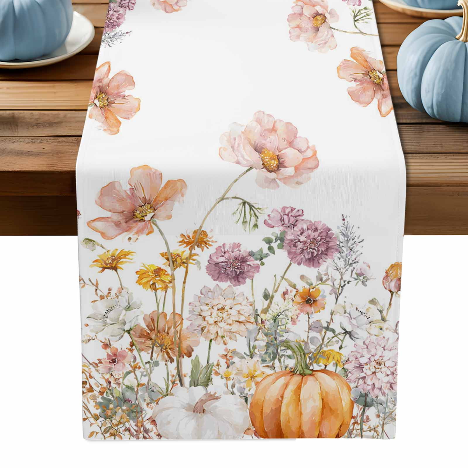 ERUNPONLY Fall Botanical Table Runner - 108 Inch Long Autumn ...