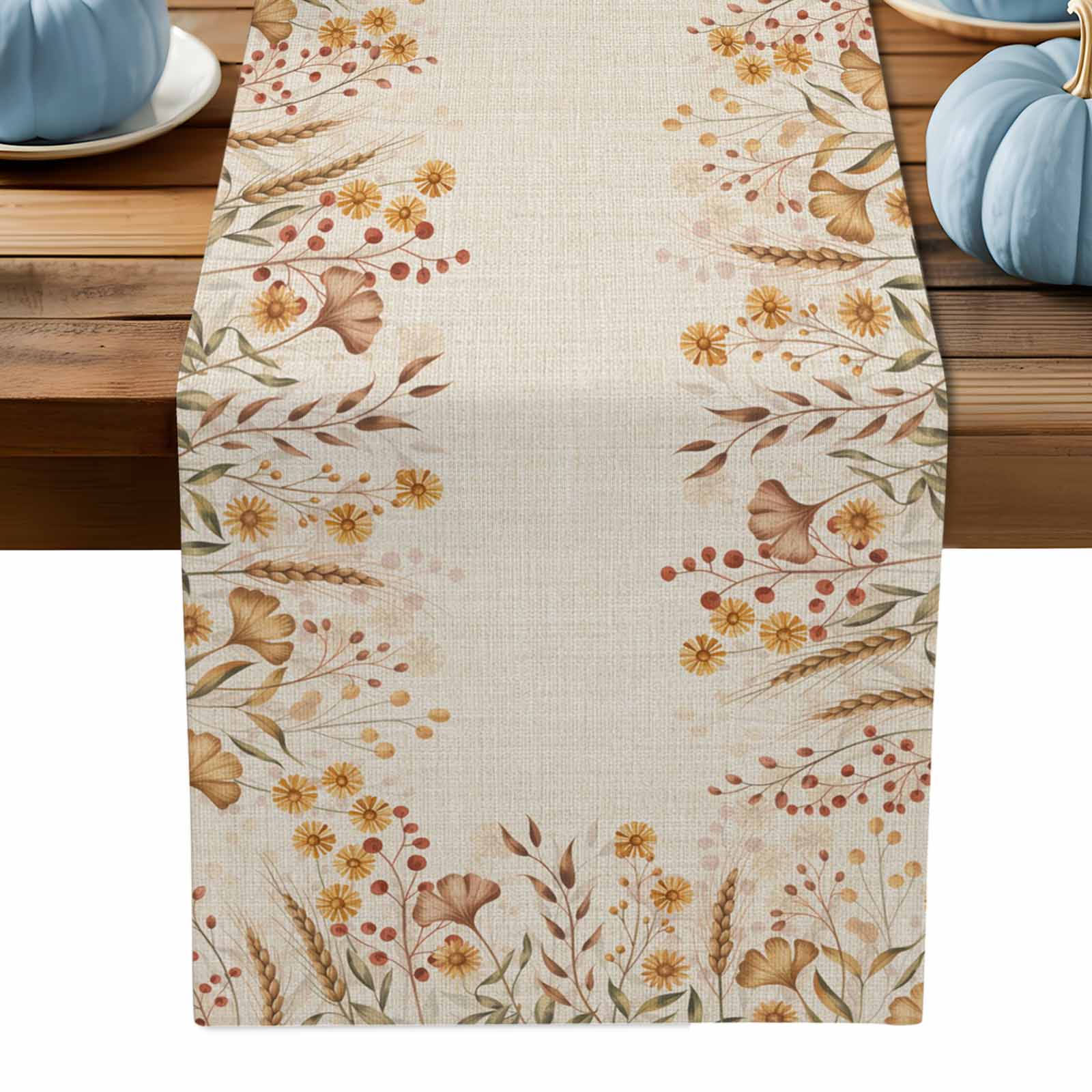 ERUNPONLY Fall Flowers Table Runner - 70 Inch Long Retro Farmhouse ...