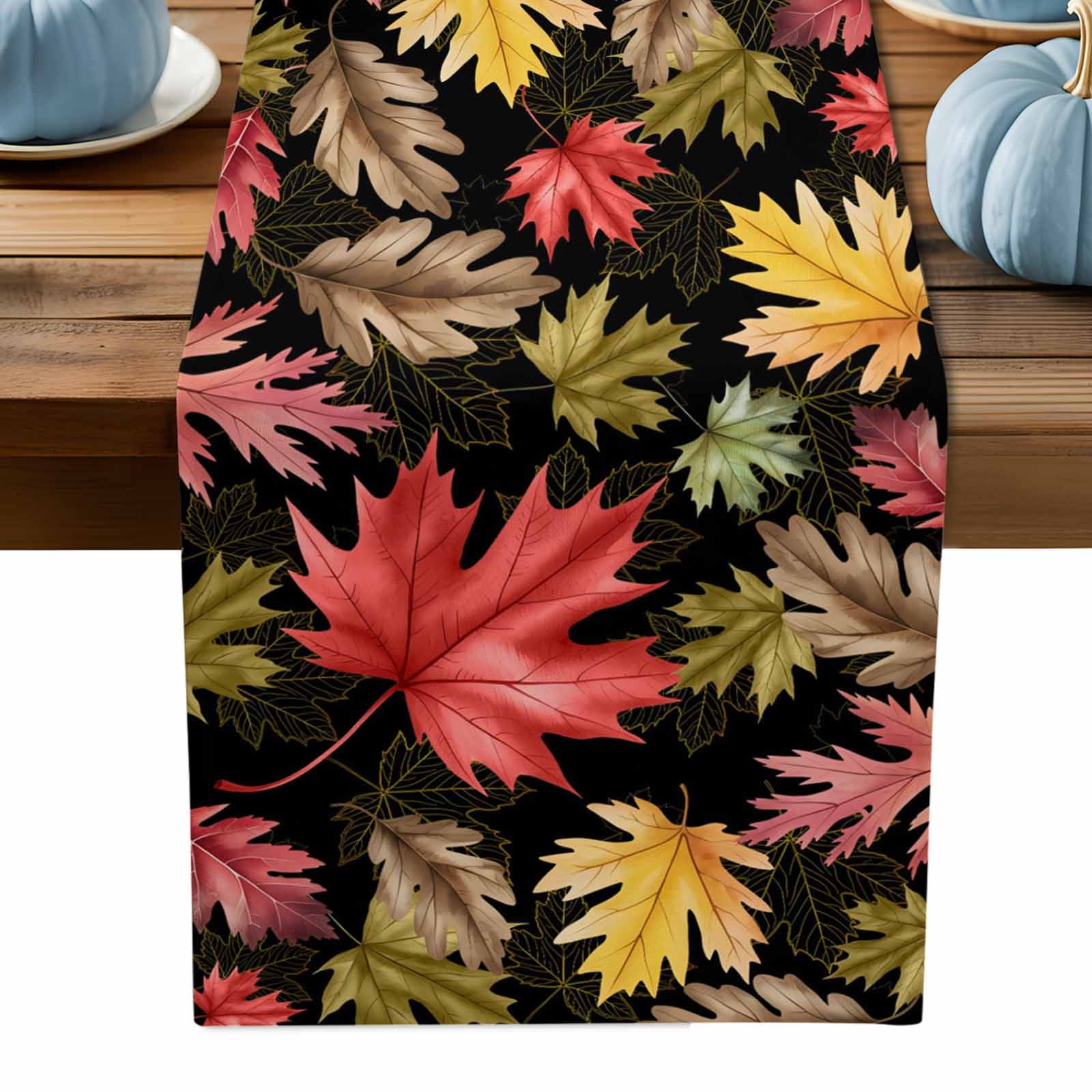 ERUNPONLY Fall Maple Leaf Table Runner - 72 Inch Long Thanksgiving ...