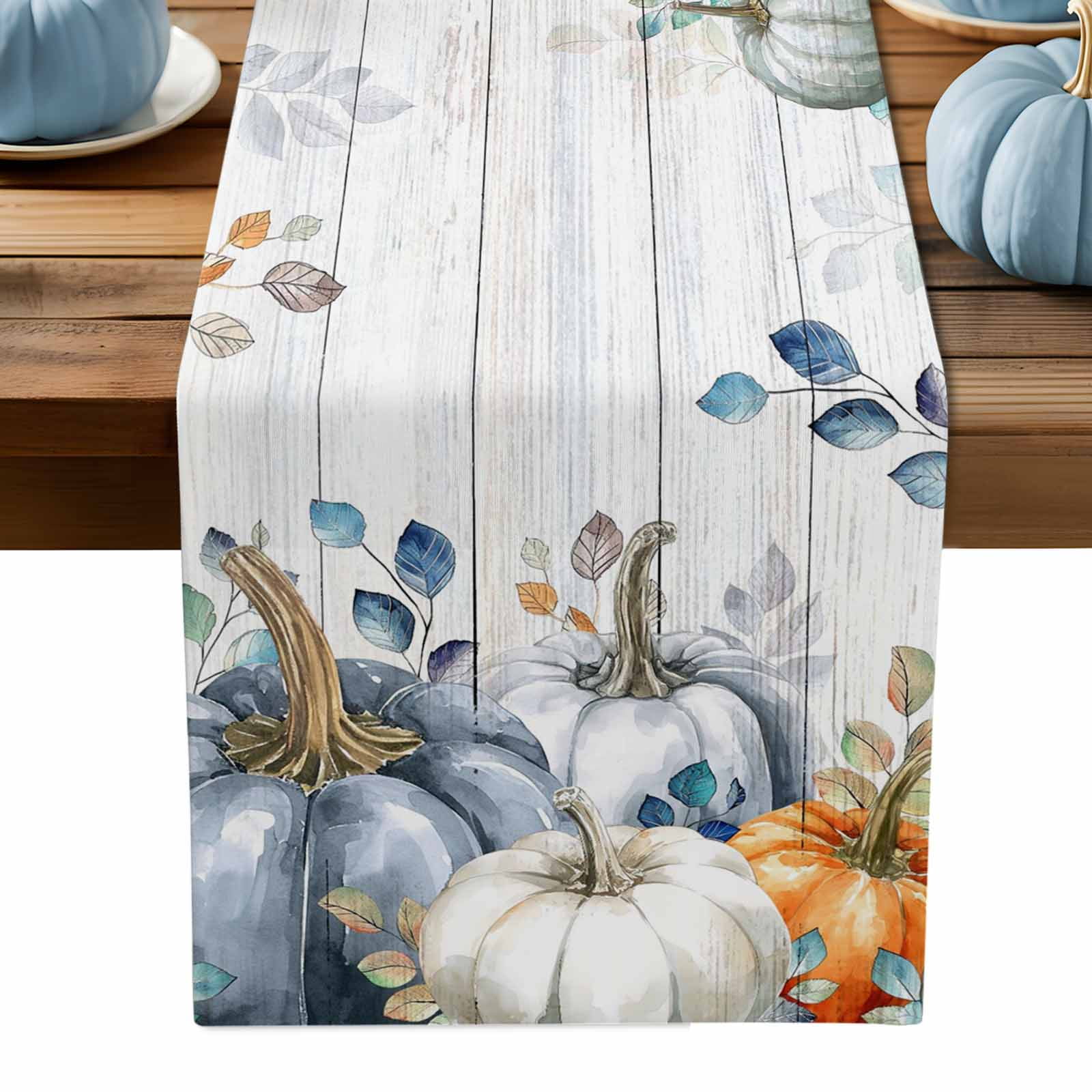 ERUNPONLY Fall Pumpkin Table Runner - 60 Inch Long Thanksgiving ...