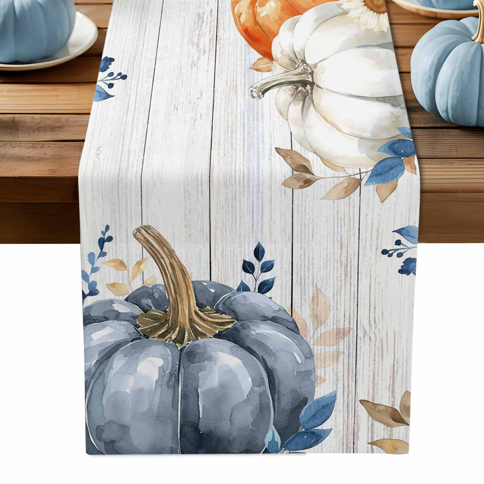 ERUNPONLY Fall Pumpkin Table Runner - 70 Inch Long Thanksgiving ...