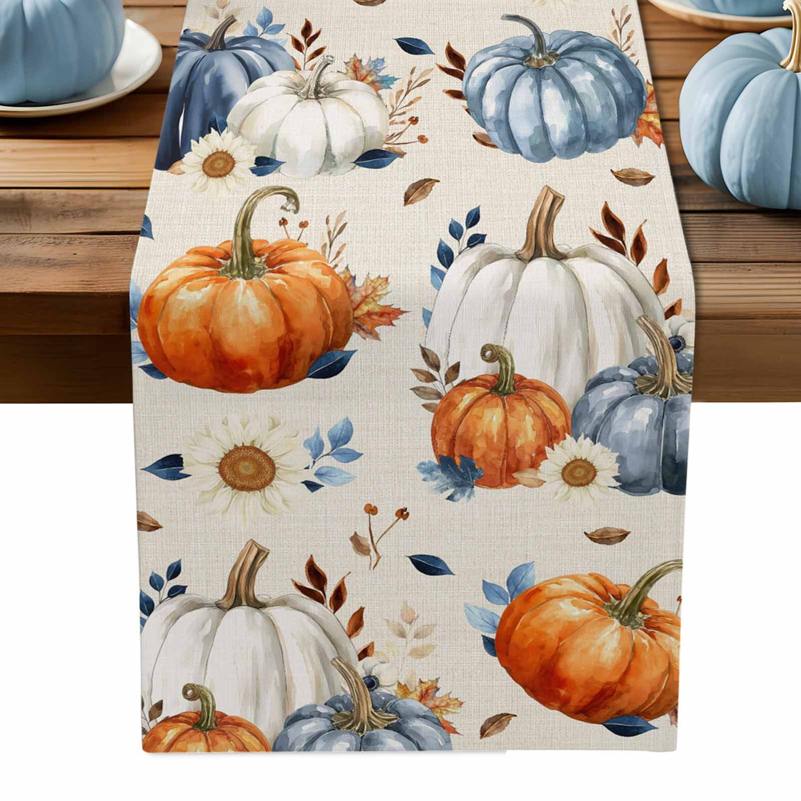ERUNPONLY Fall Pumpkin Table Runner - 72 Inch Long Thanksgiving Autumn ...