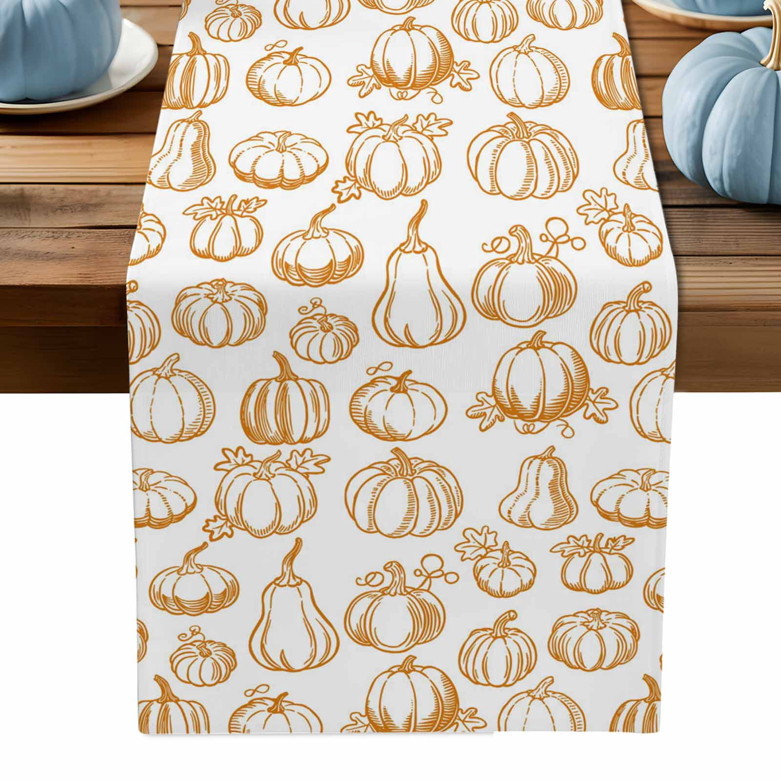 ERUNPONLY Fall Pumpkin Table Runner - 90 Inch Long Thanksgiving Country ...