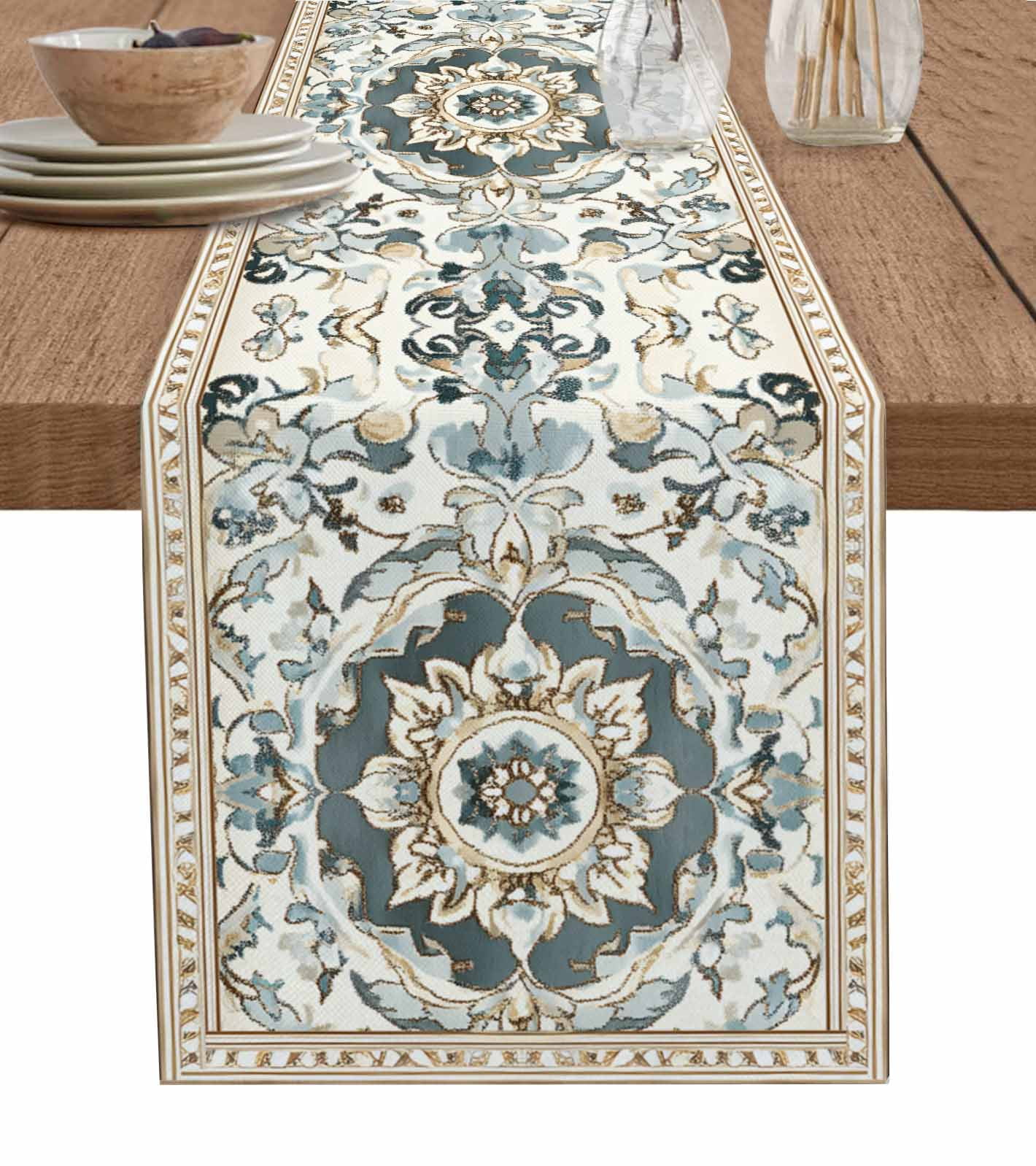 ERUNPONLY Farmhouse Boho Table Runner - 60 Inch Long Vintage Farmhouse ...
