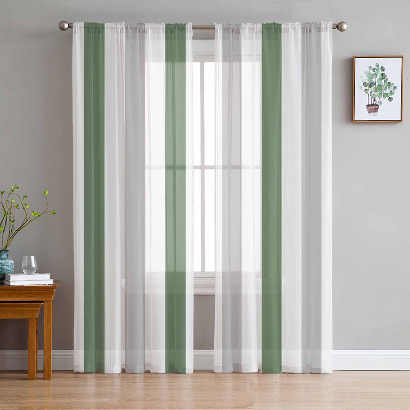 ERUNPONLY Geometric Grey Sheer Curtains 63 Inch Length 2 Panels Set ...