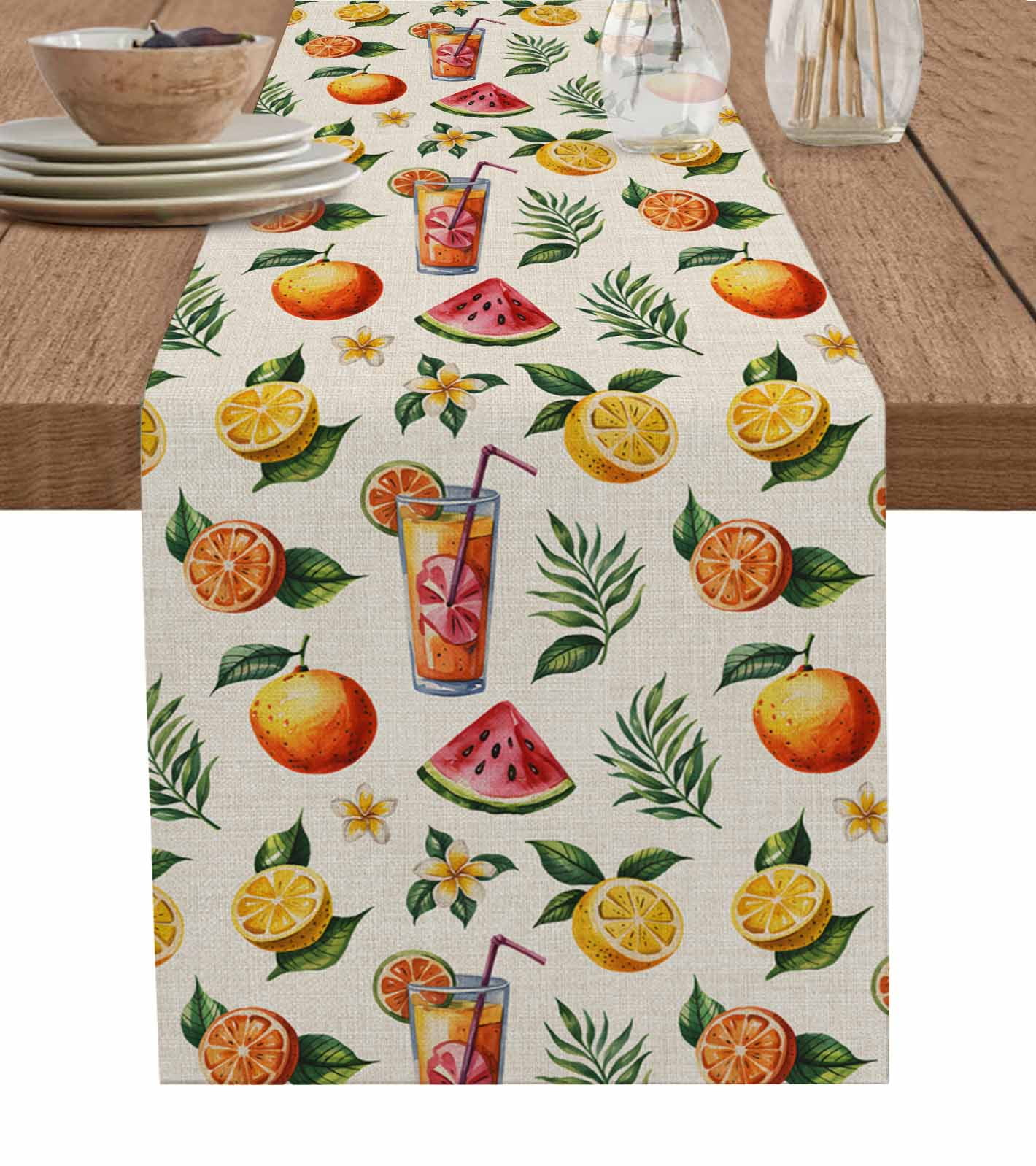 ERUNPONLY Lemon Tea Table Runner - 72 Inch Long Country Summer Coconut ...