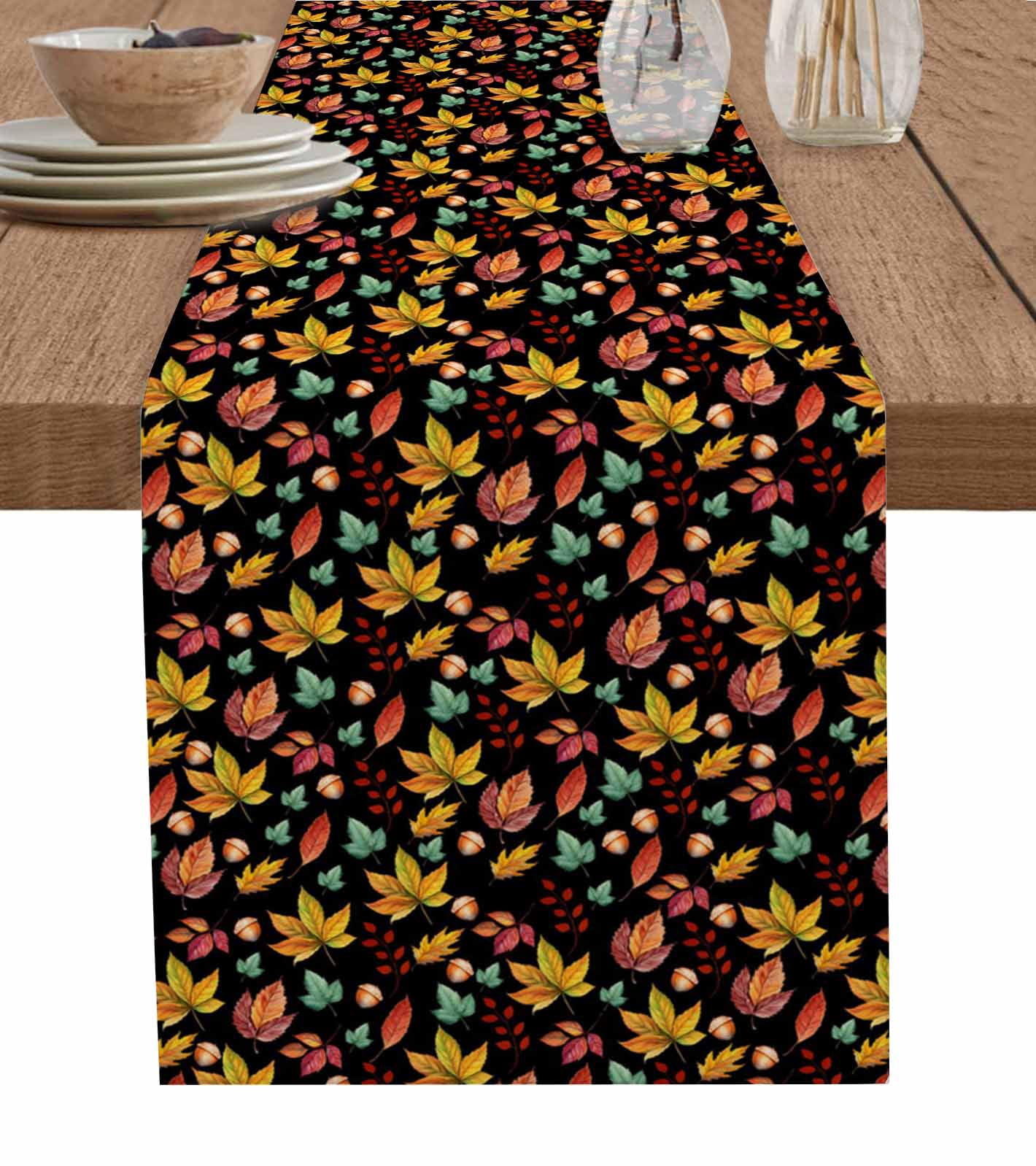 ERUNPONLY Maple Leaf Fall Table Runner - 48 Inch Long Thanksgiving ...