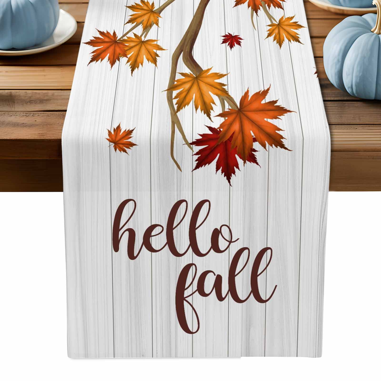 ERUNPONLY Maple Leaves Fall Table Runner - 120 Inch Long Thanksgiving ...