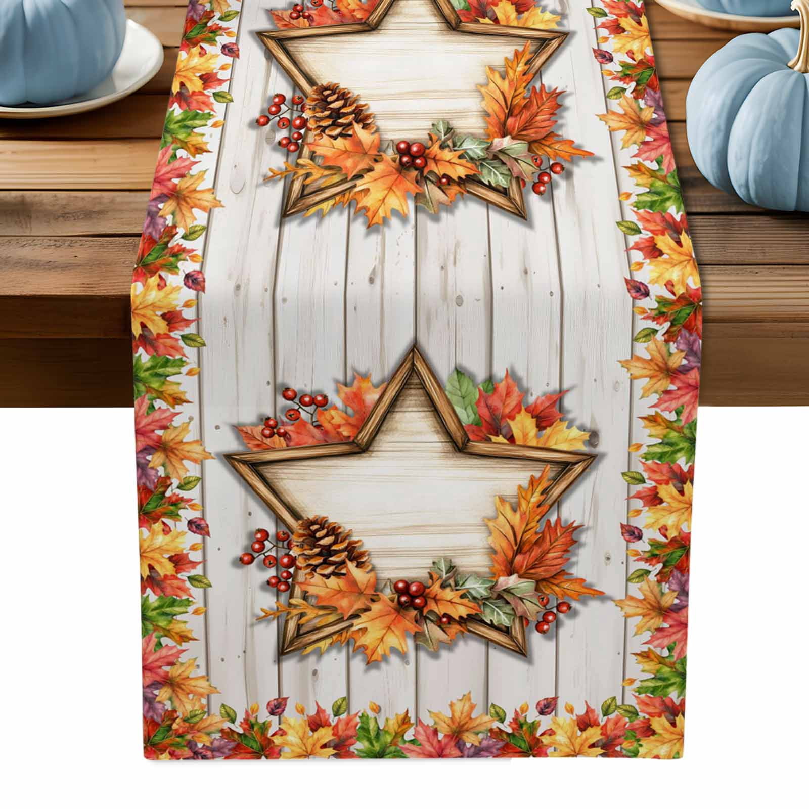 ERUNPONLY Maple Leaves Fall Table Runner - 48 Inch Long Thanksgiving ...
