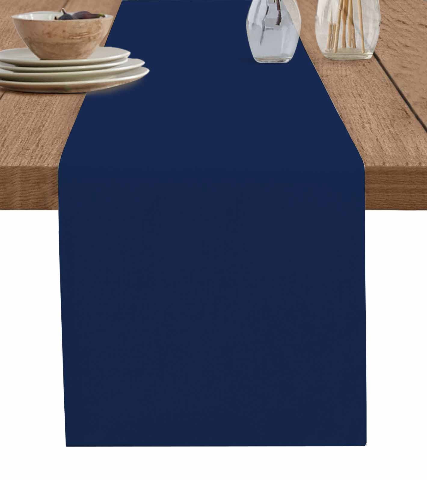 ERUNPONLY Navy Blue Table Runner - 72 Inch Long Modern Pure Navy Blue ...