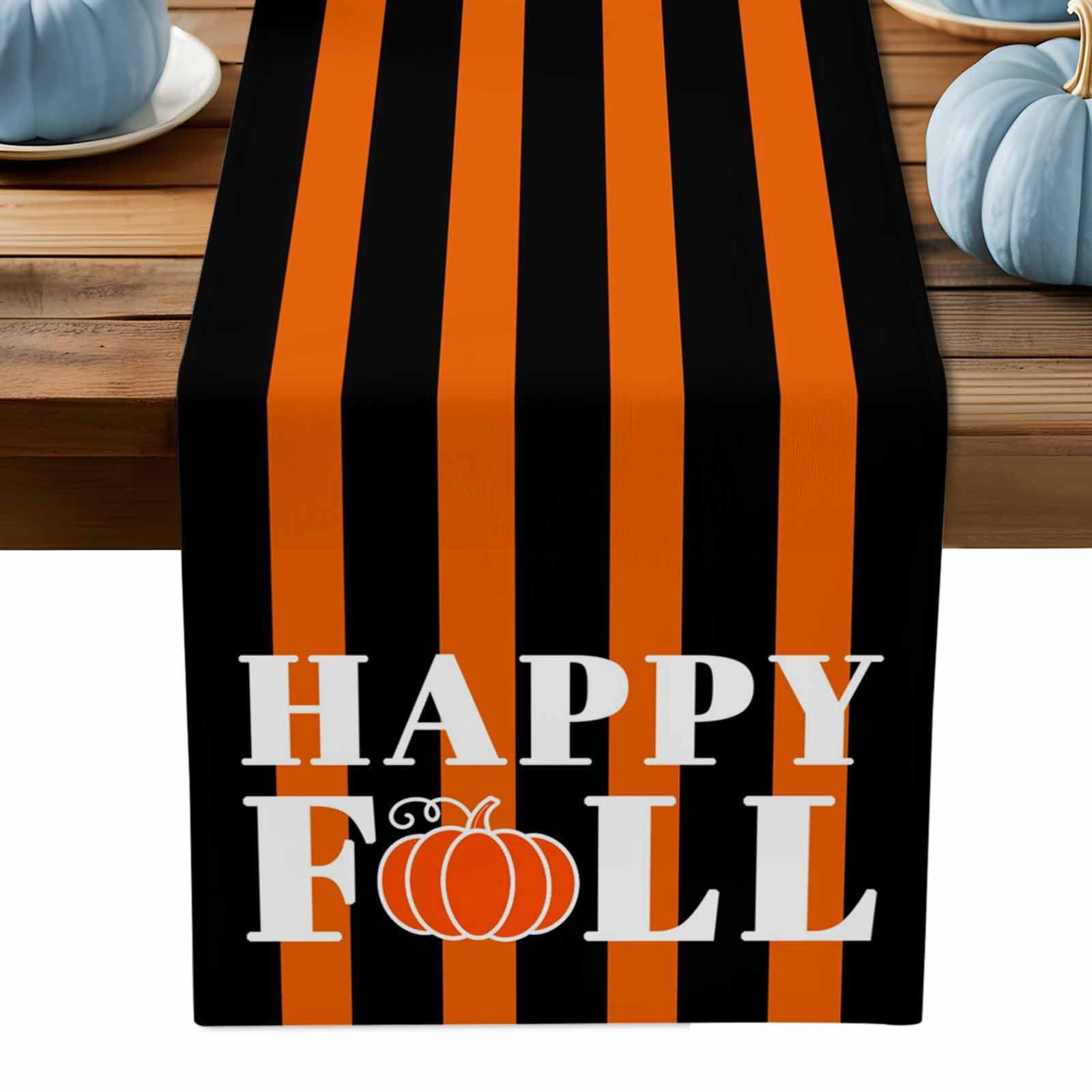 ERUNPONLY Orange Pumpkin Table Runner - 72 Inch Long Fall Farm Black ...