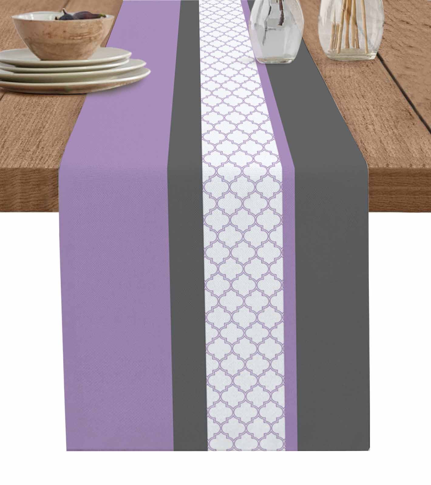 ERUNPONLY Purple Morocco Table Runner - 72 Inch Long Boho Stitching ...