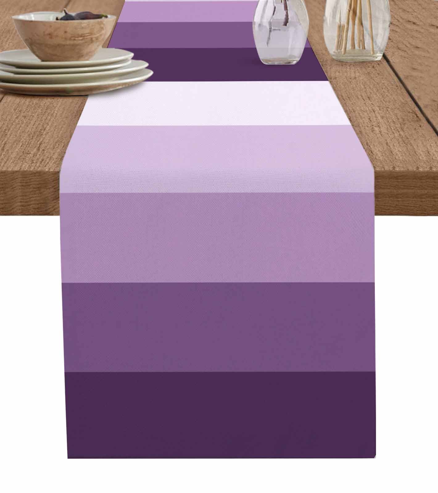 ERUNPONLY Purple Ombre Table Runner - 120 Inch Long Modern Abstract Art ...
