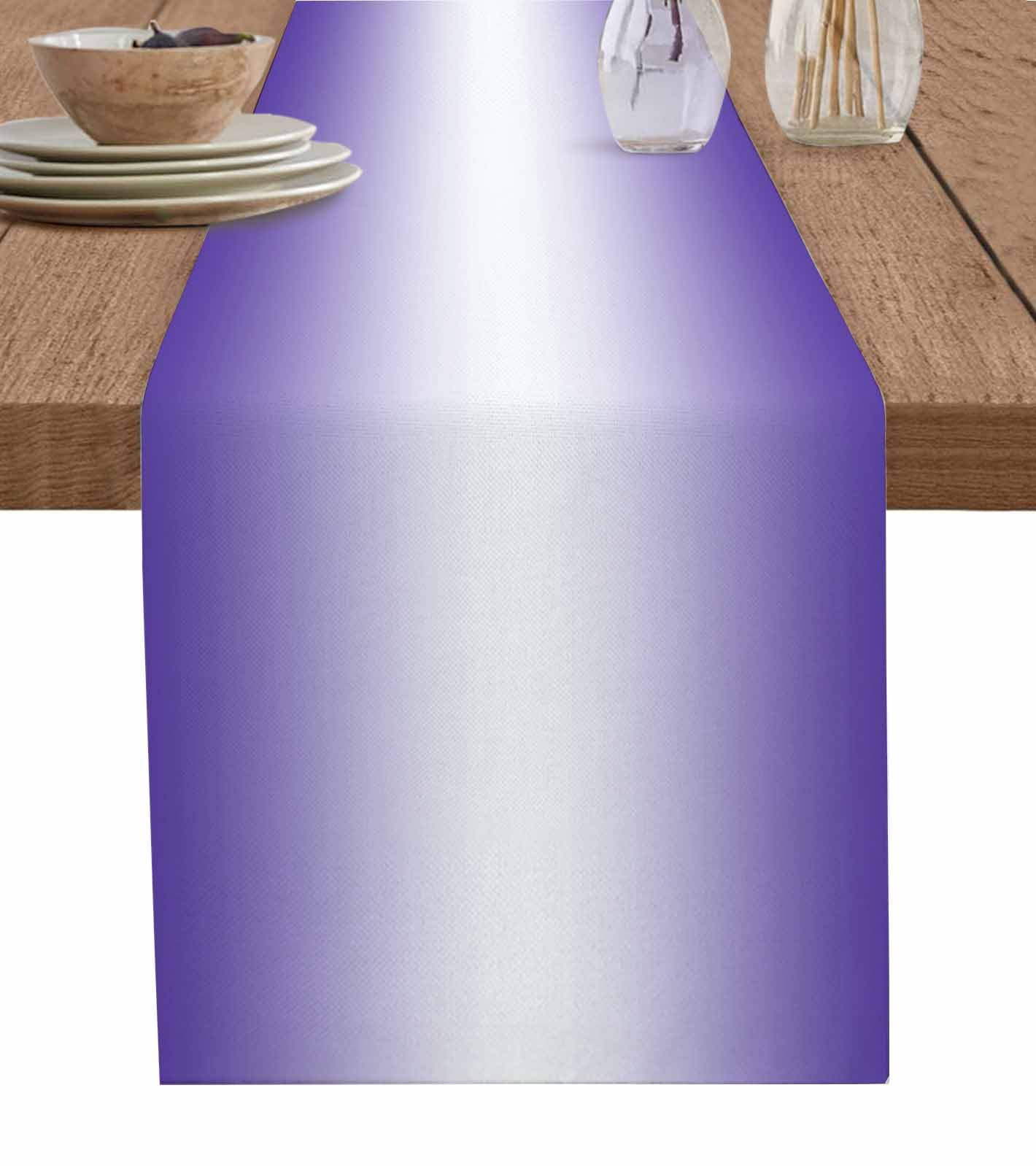 ERUNPONLY Purple Ombre Table Runner - 120 Inch Long Purple White ...