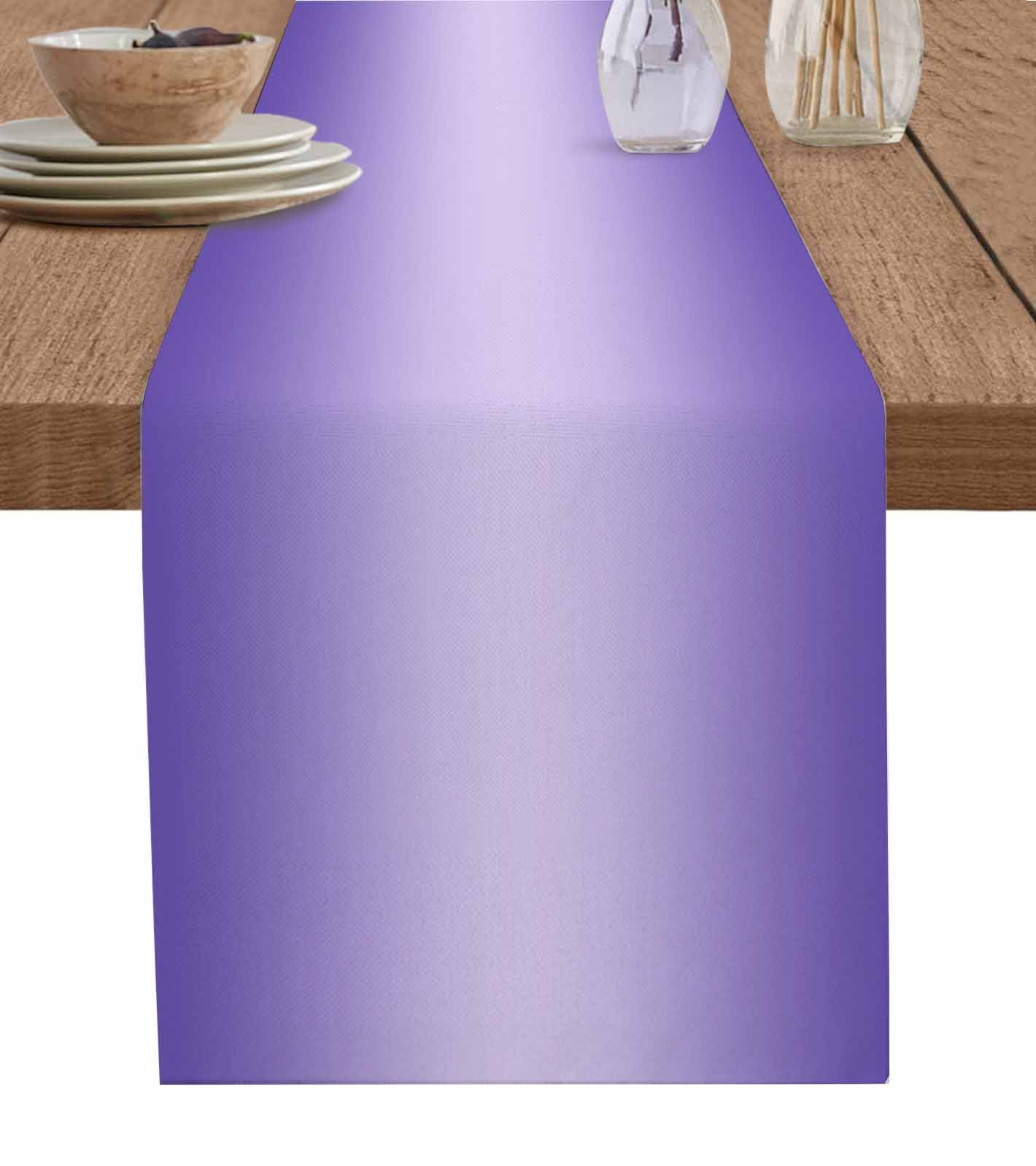 ERUNPONLY Purple Ombre Table Runner - 72 Inch Long Modern Gradient ...