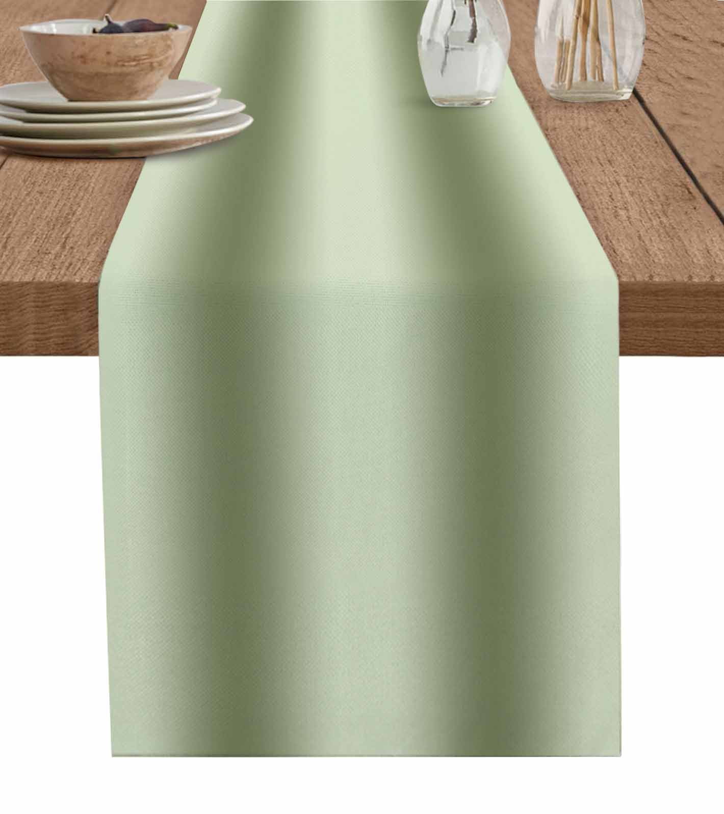 ERUNPONLY Sage Green Ombre Table Runner - 90 Inch Long Modern Abstract ...
