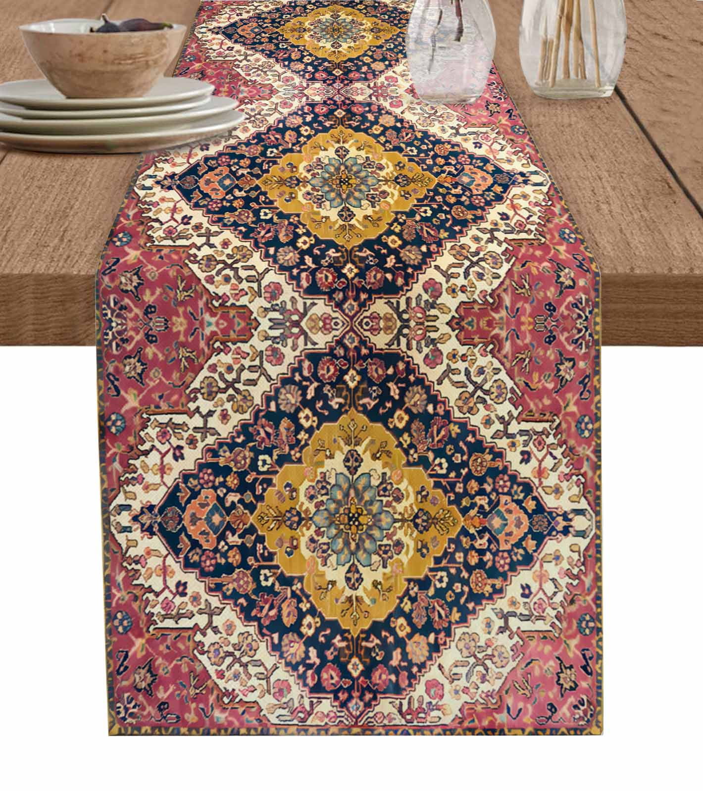 ERUNPONLY Southwest Aztec Table Runner - 120 Inch Long Boho Tribe ...