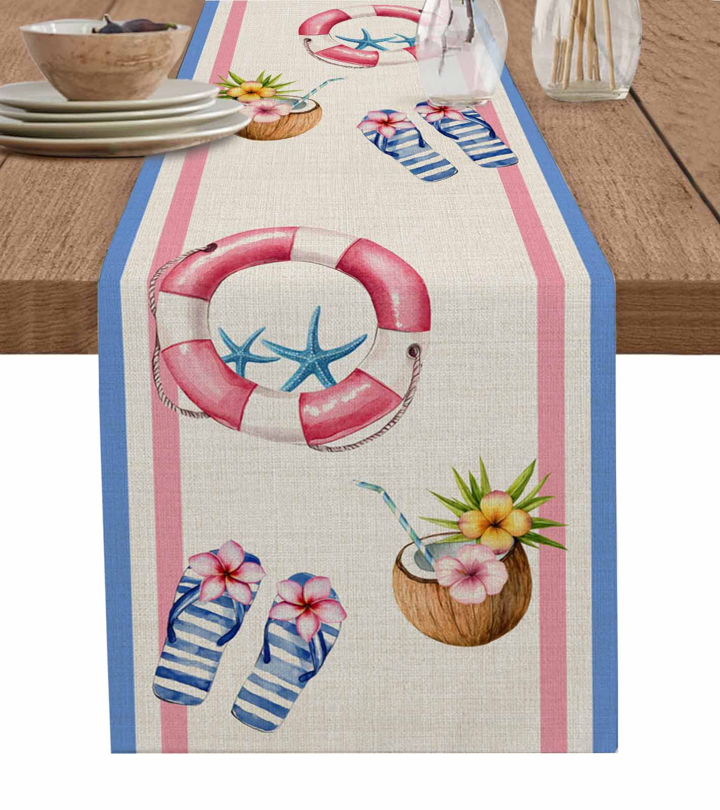 ERUNPONLY Summer Slippers Beach Table Runner - 70 Inch Long Coconut ...