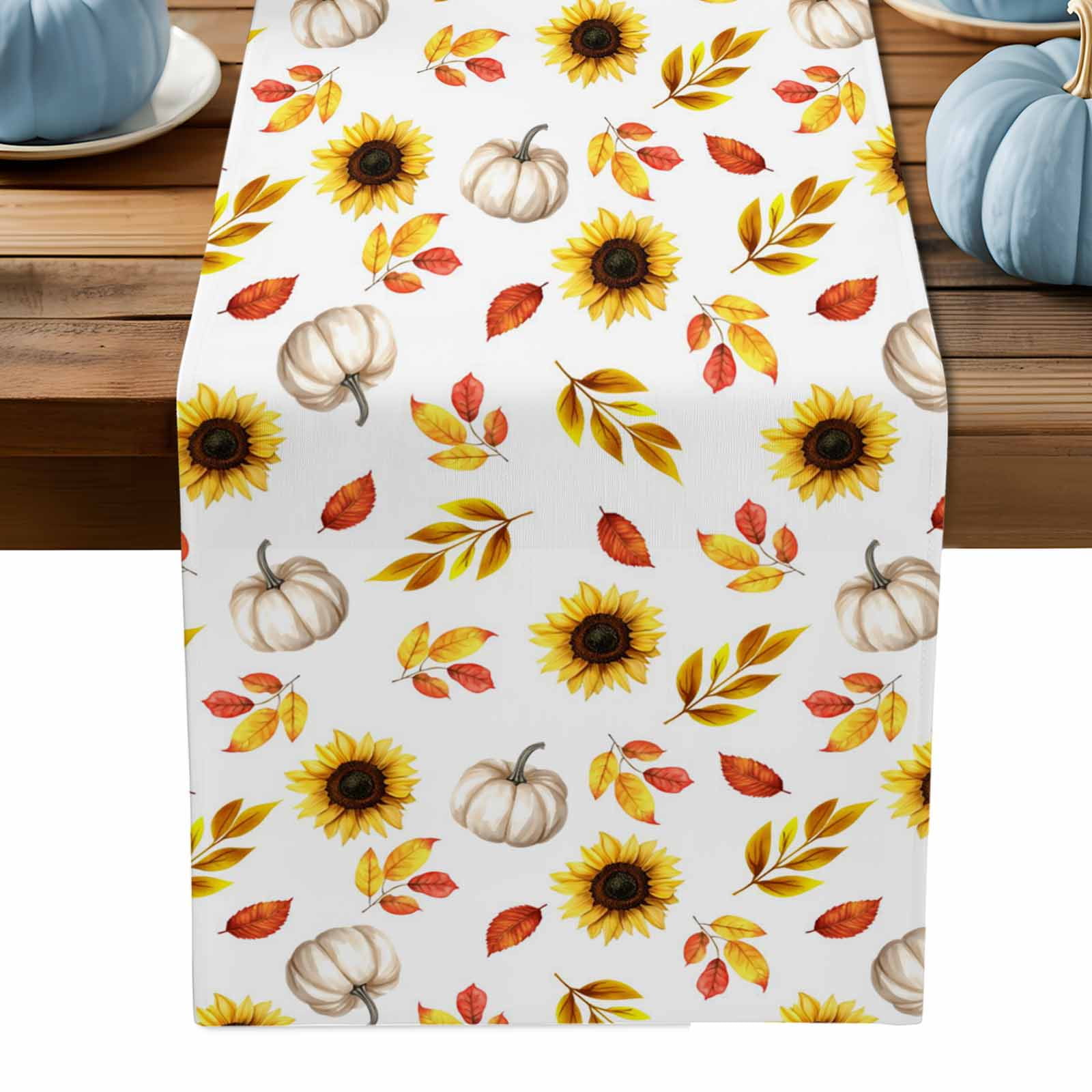 ERUNPONLY Sunflower Pumpkin Fall Table Runner - 72 Inch Long ...