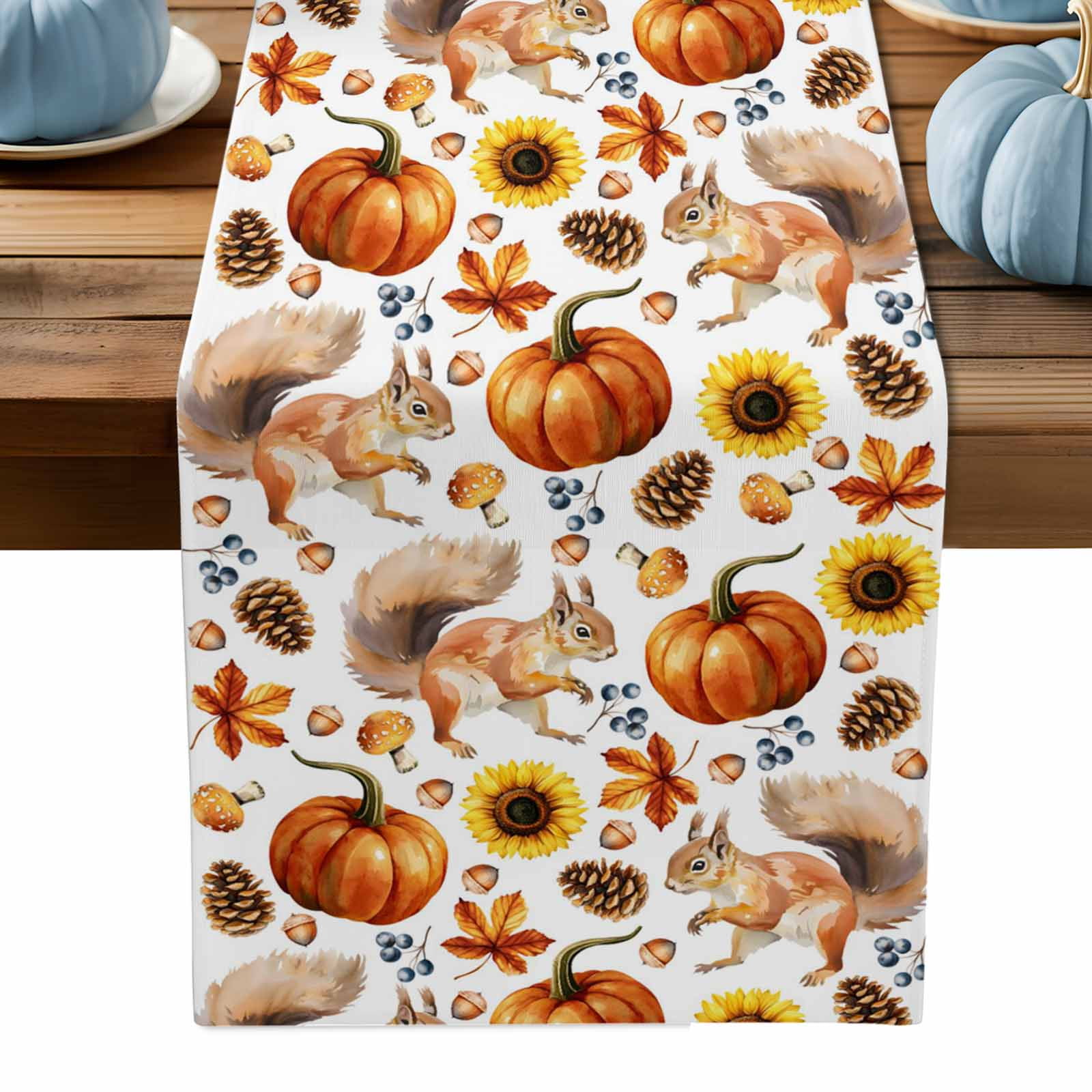 ERUNPONLY Thanksgiving Fall Table Runner - 72 Inch Long Pumpkins ...