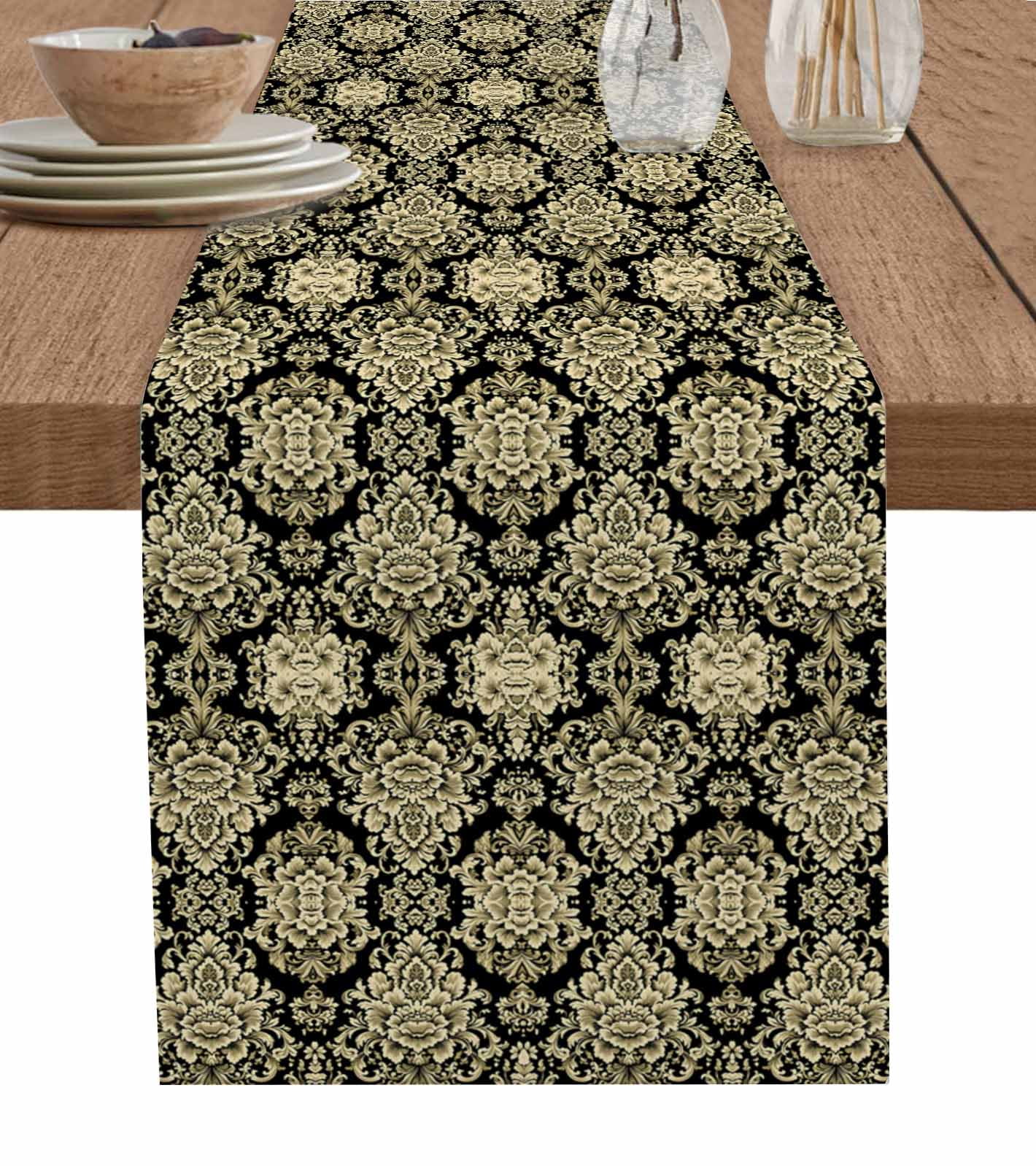 ERUNPONLY Vintage Floral Boho Table Runner - 90 Inch Long Retro Ethnic ...