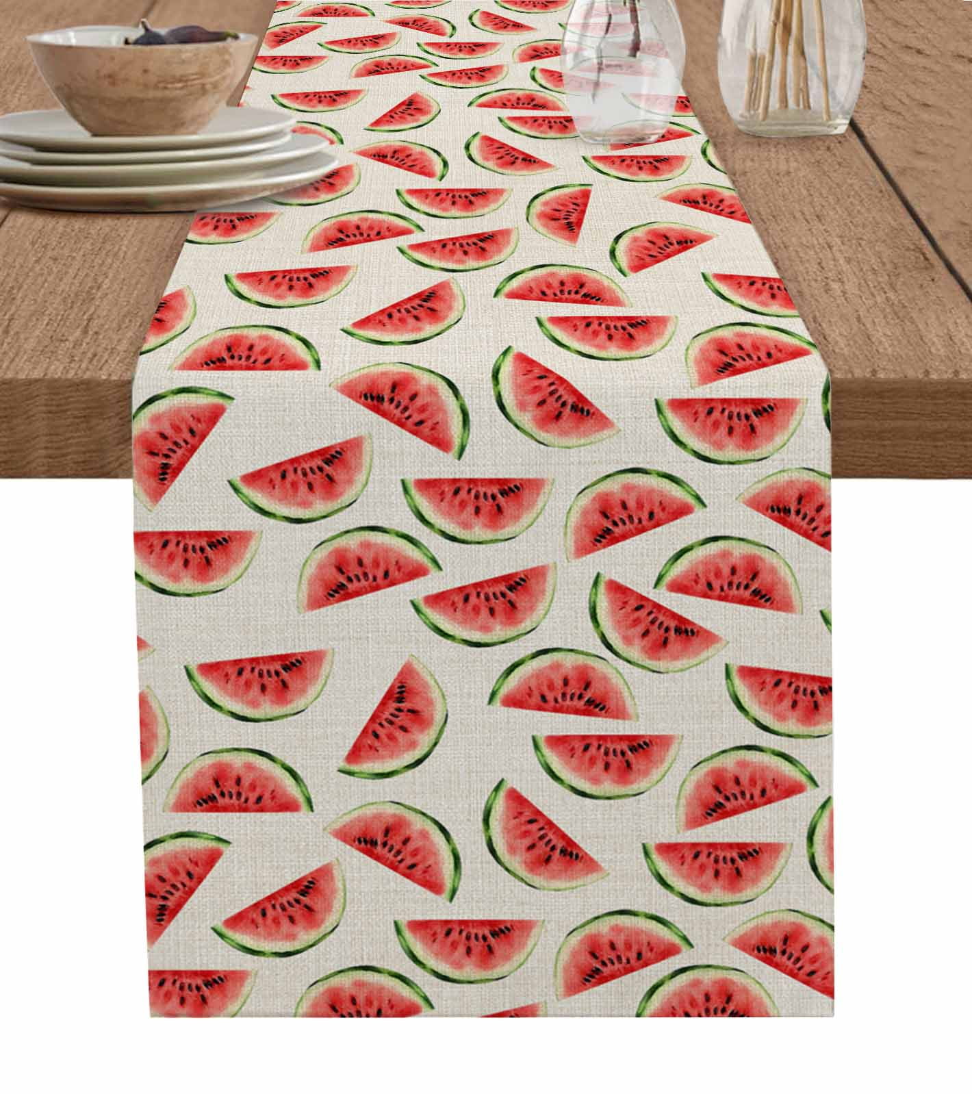 ERUNPONLY Watermelon Table Runner - 72 Inch Long Summer Red Fruit ...