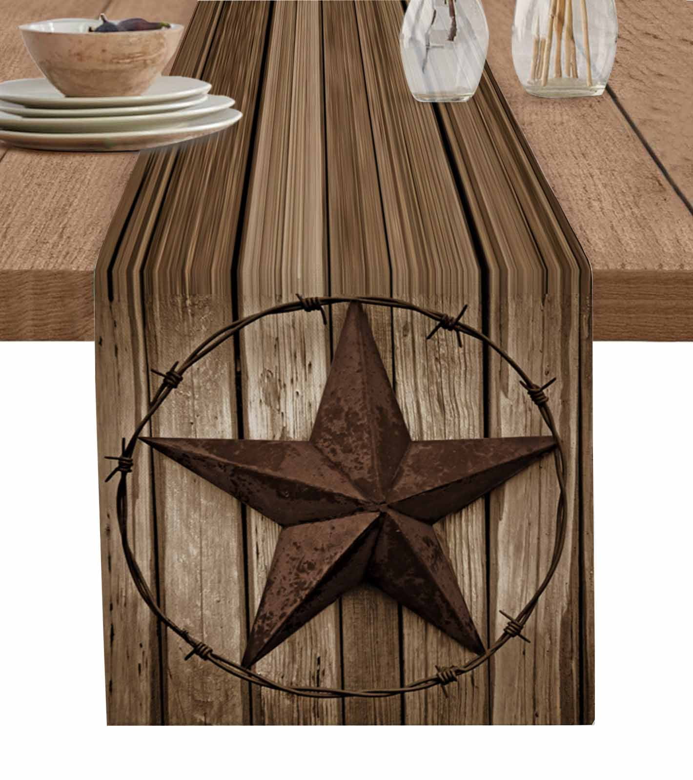 ERUNPONLY Western Star Retro Table Runner - 70 Inch Long Brown Vintage ...