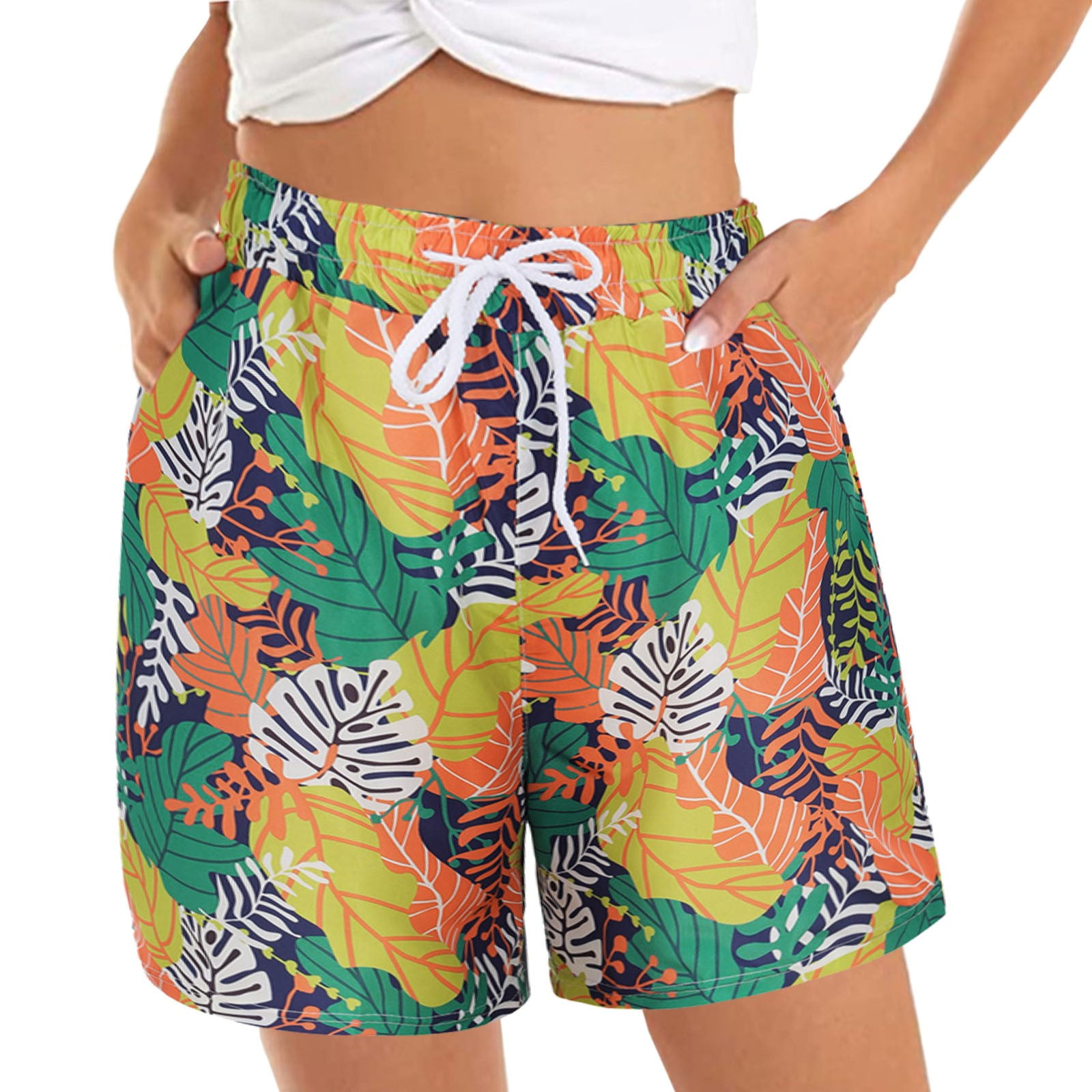 ERkkoi Board Shorts For Women Swim Trunks Comfy Beach Elastic Waist ...