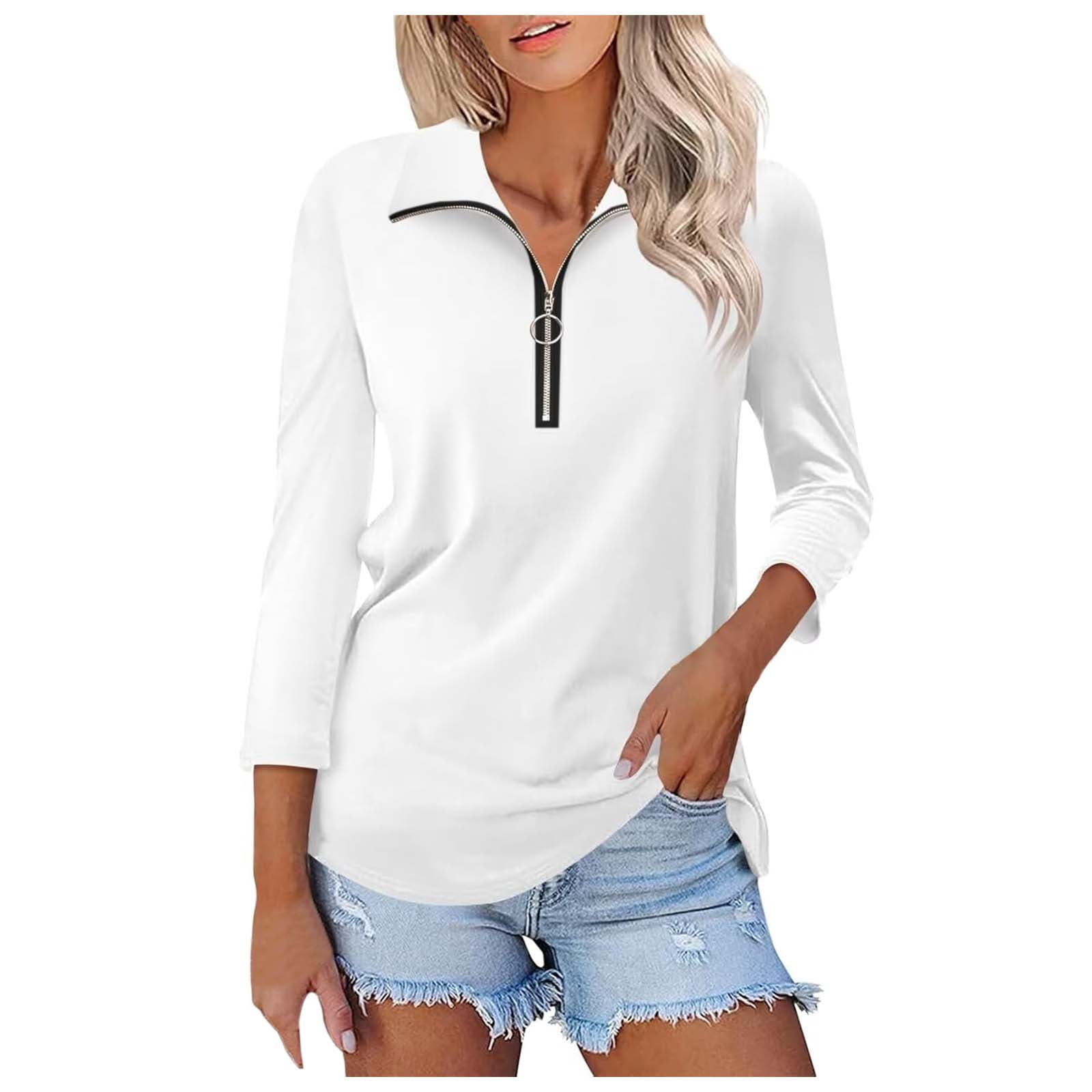 ERkkoi Cute Summer Tops For Women 2025 Trendy Casual 3/4 Sleeve V Neck ...
