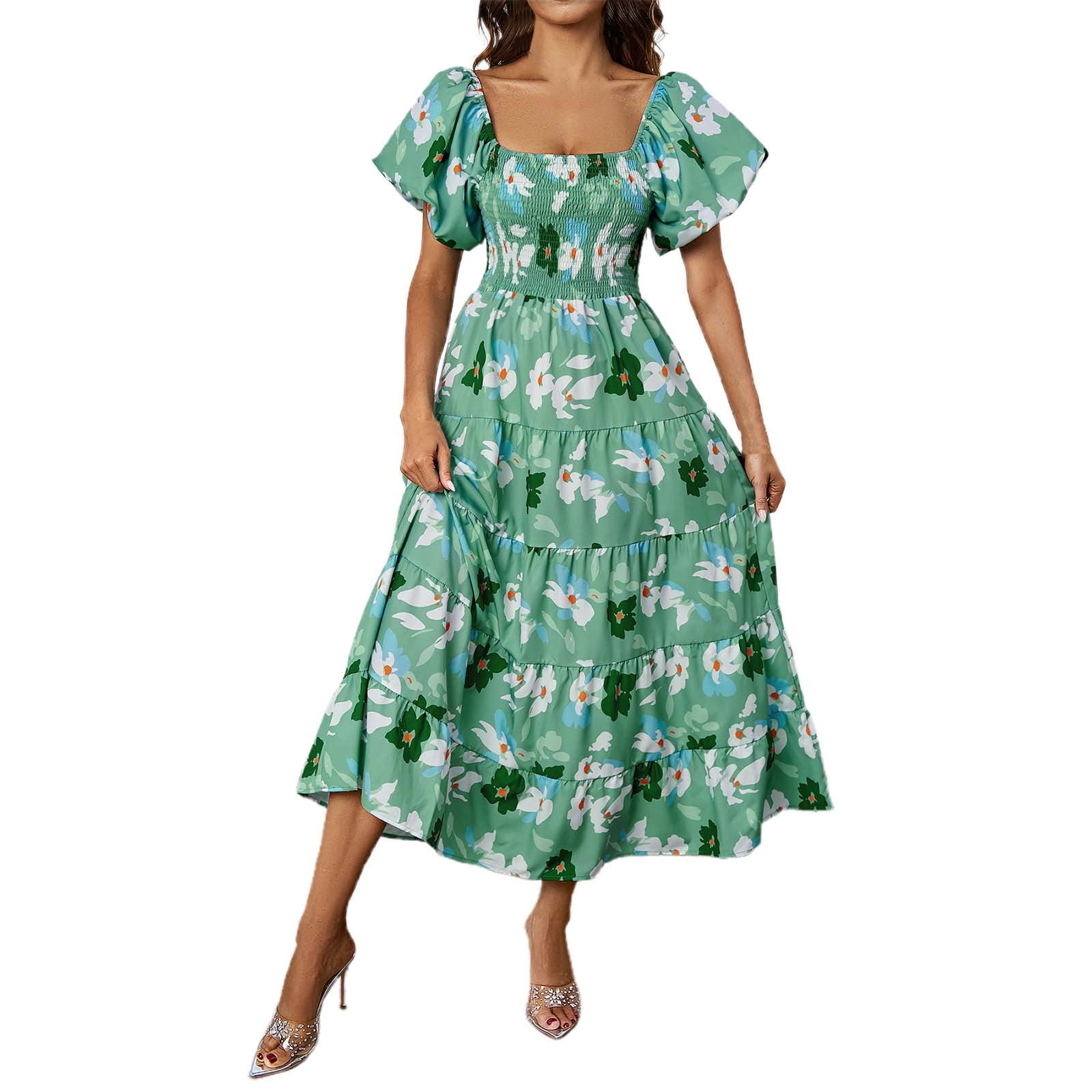 ERkkoi Spring Dresses For Women 2025 Elegant Classy Sundresses Floral ...