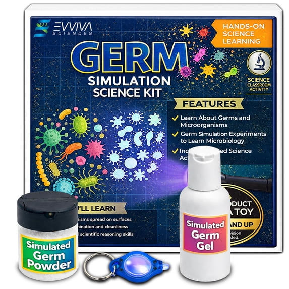 ES EVVIVA SCIENCES Germ Simulation Science Kit – Glow-in-the-Dark ...