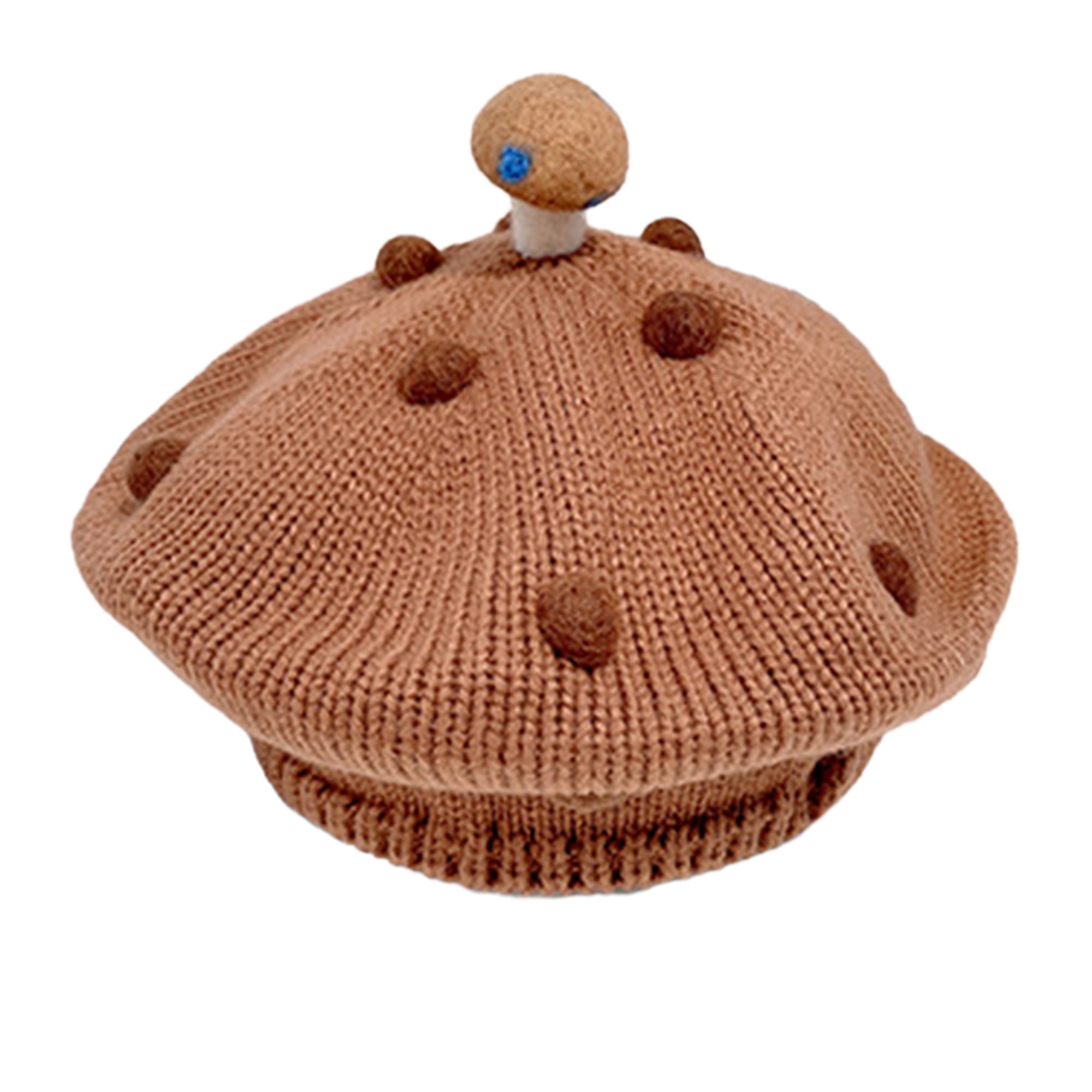 ESASSALY Casual Wool Beret Hat Classic French Artist Beanies Mushroom ...