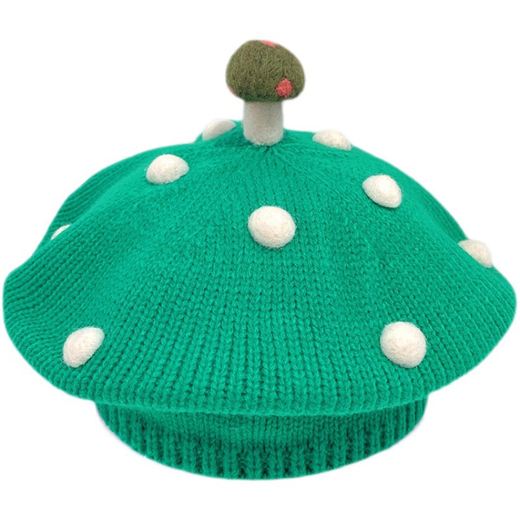 ESASSALY Casual Wool Beret Hat Classic French Artist Beanies Mushroom ...