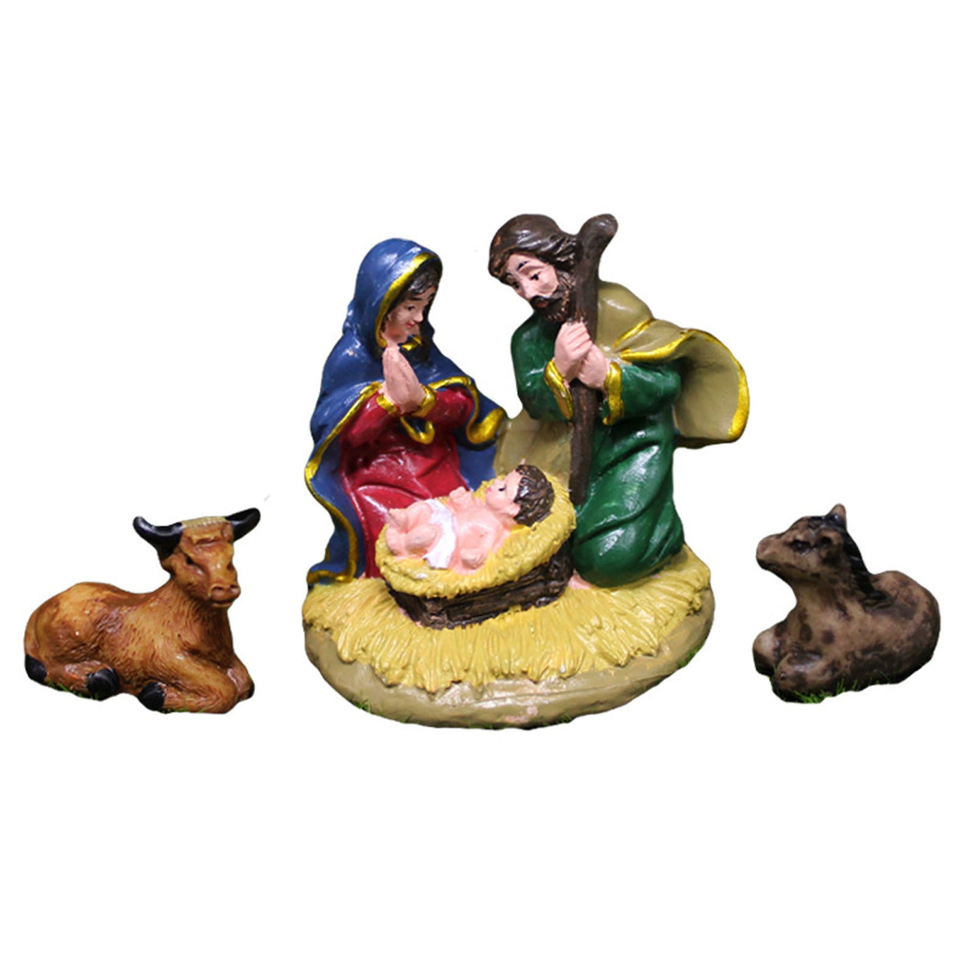ESASSALY Christmas Nativity Figurine Set Jesus Manger Scene, Hand Resin ...