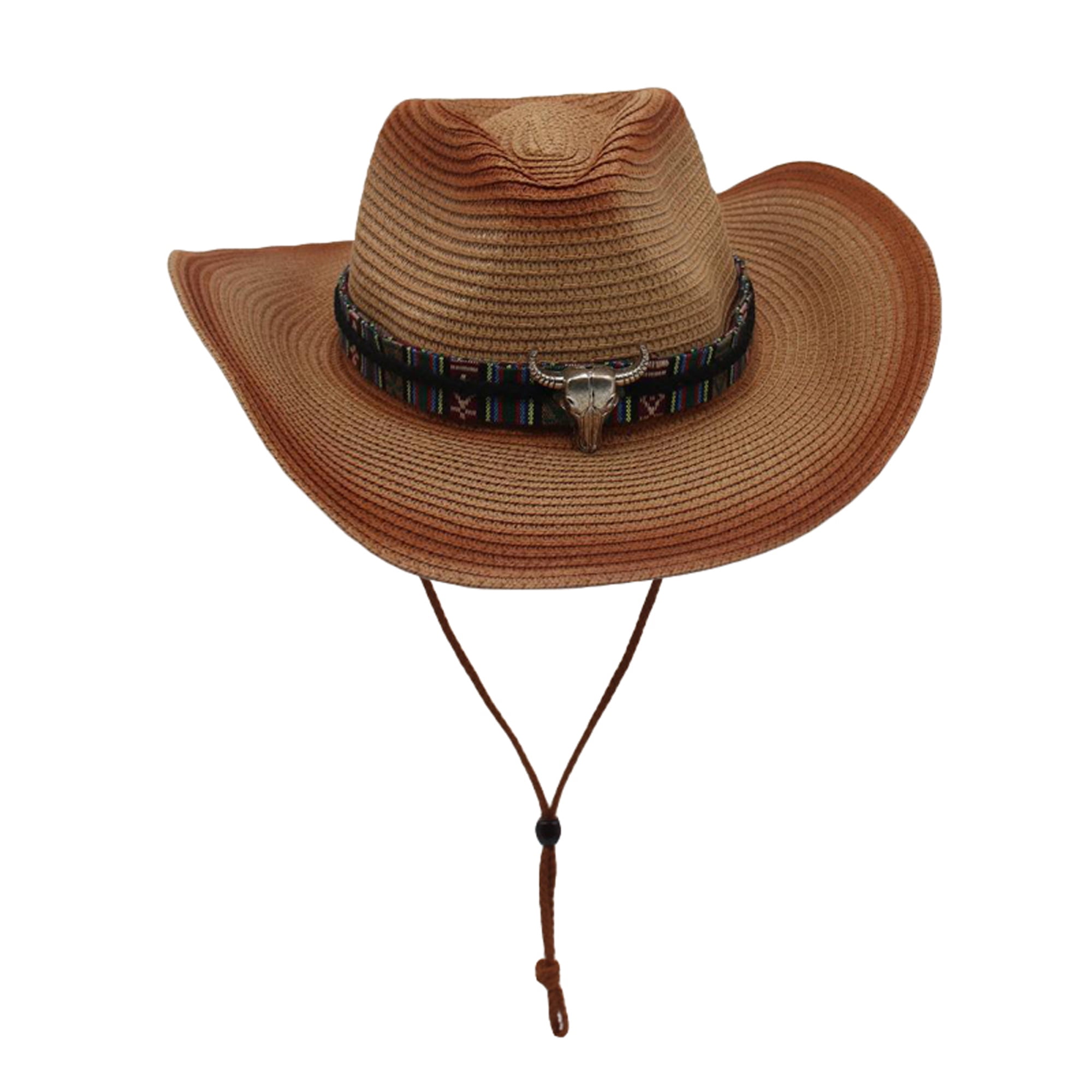 ESASSALY Cowboy Hat with Cow Head Embellishment for Women and Men ...