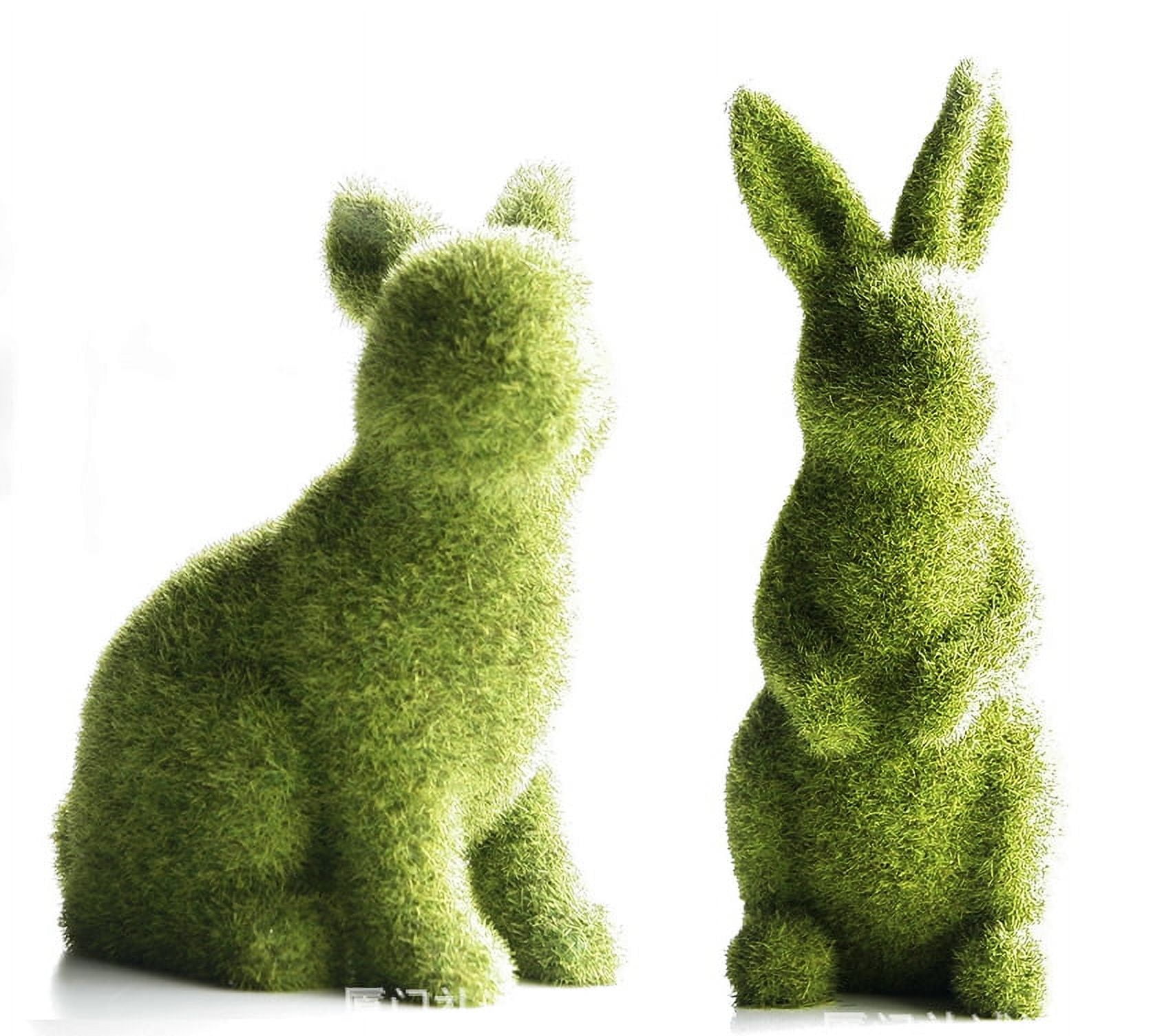 ESASSALY Easter Bunny Decorations Resin Moss Figurine Garden Artificial ...