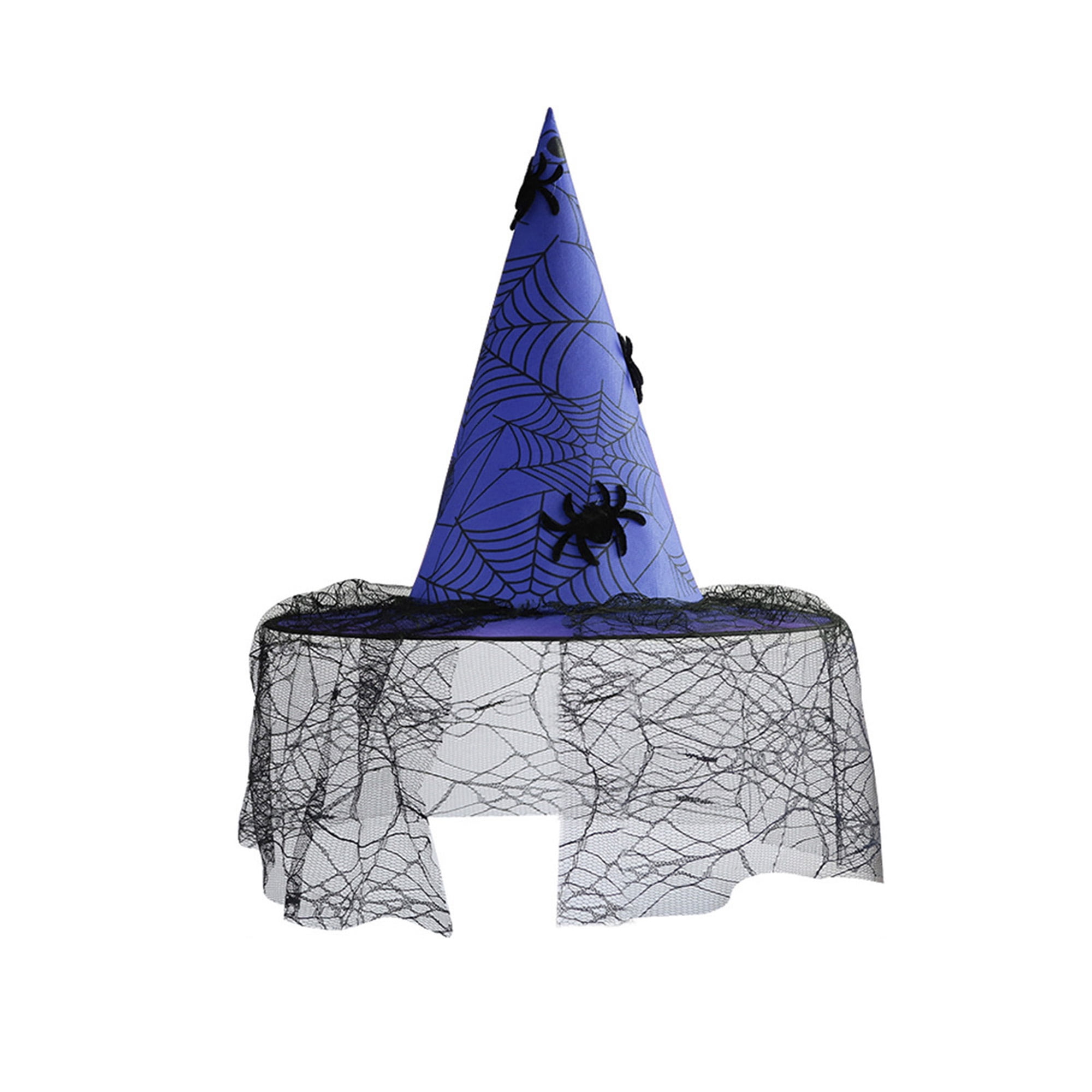 ESASSALY Halloween Witch Hats Spider Web Personality Pointed Cap ...