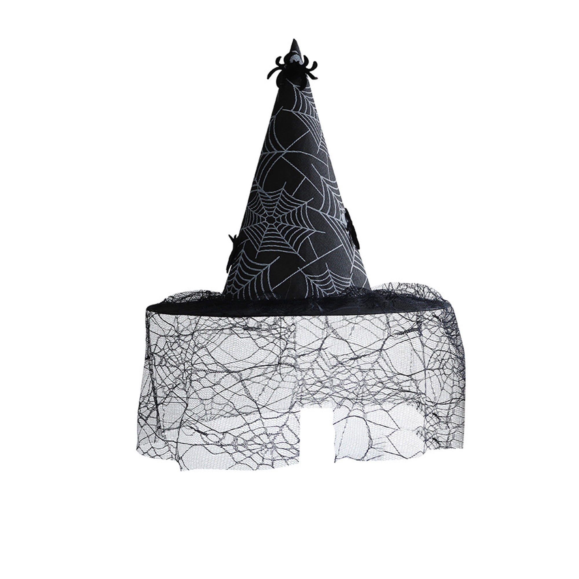 ESASSALY Halloween Witch Hats Spider Web Personality Pointed Cap ...