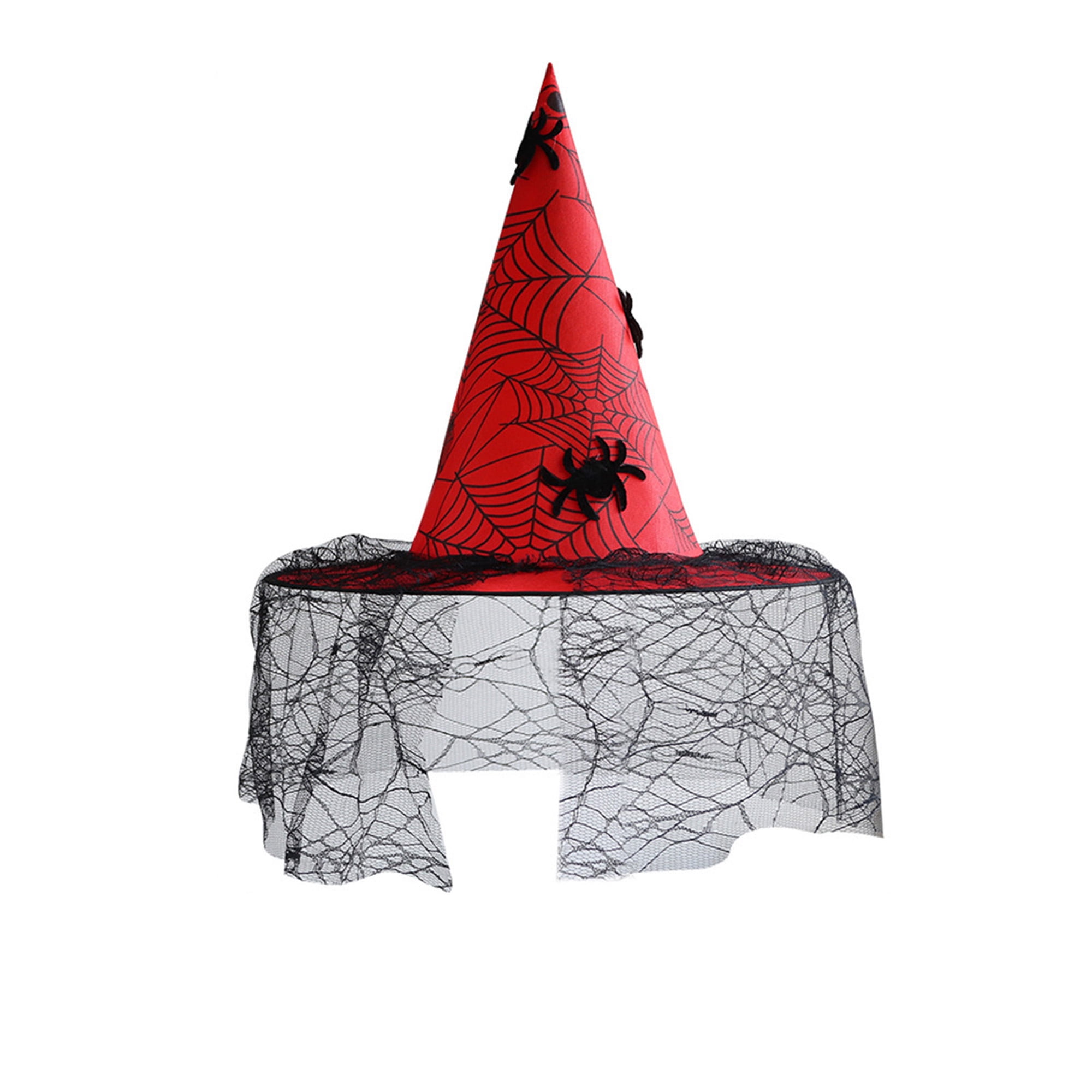ESASSALY Halloween Witch Hats Spider Web Personality Pointed Cap ...