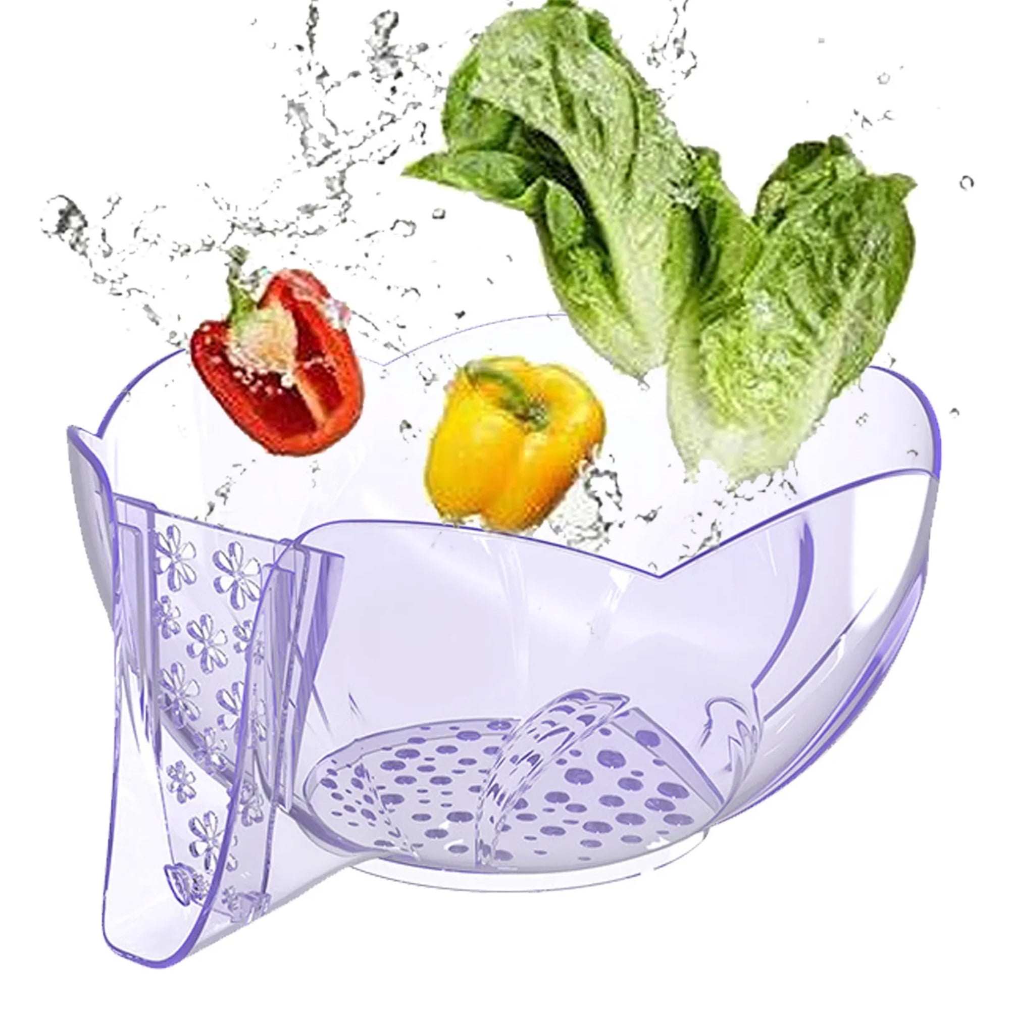 ESASSALY Multi-functional Drain Basket Fruit Strainer Bowl with Funnel ...