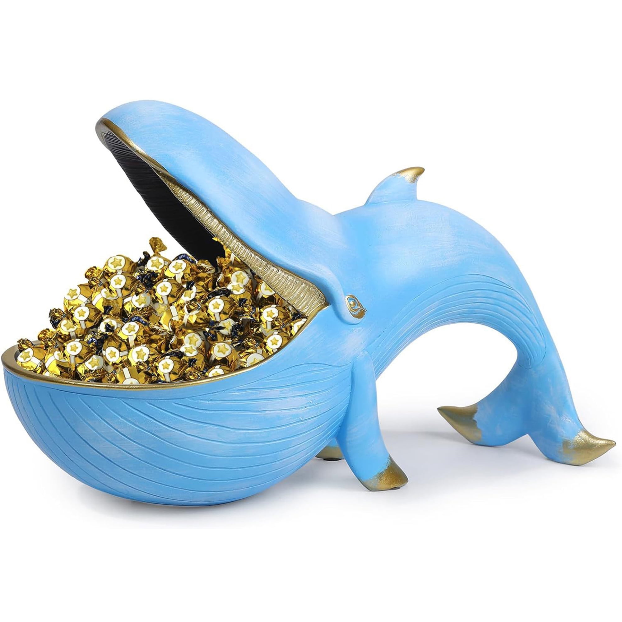 ESASSALY Whale Statue, Resin Whale Figurine Fun Candy Dish Home Decor ...
