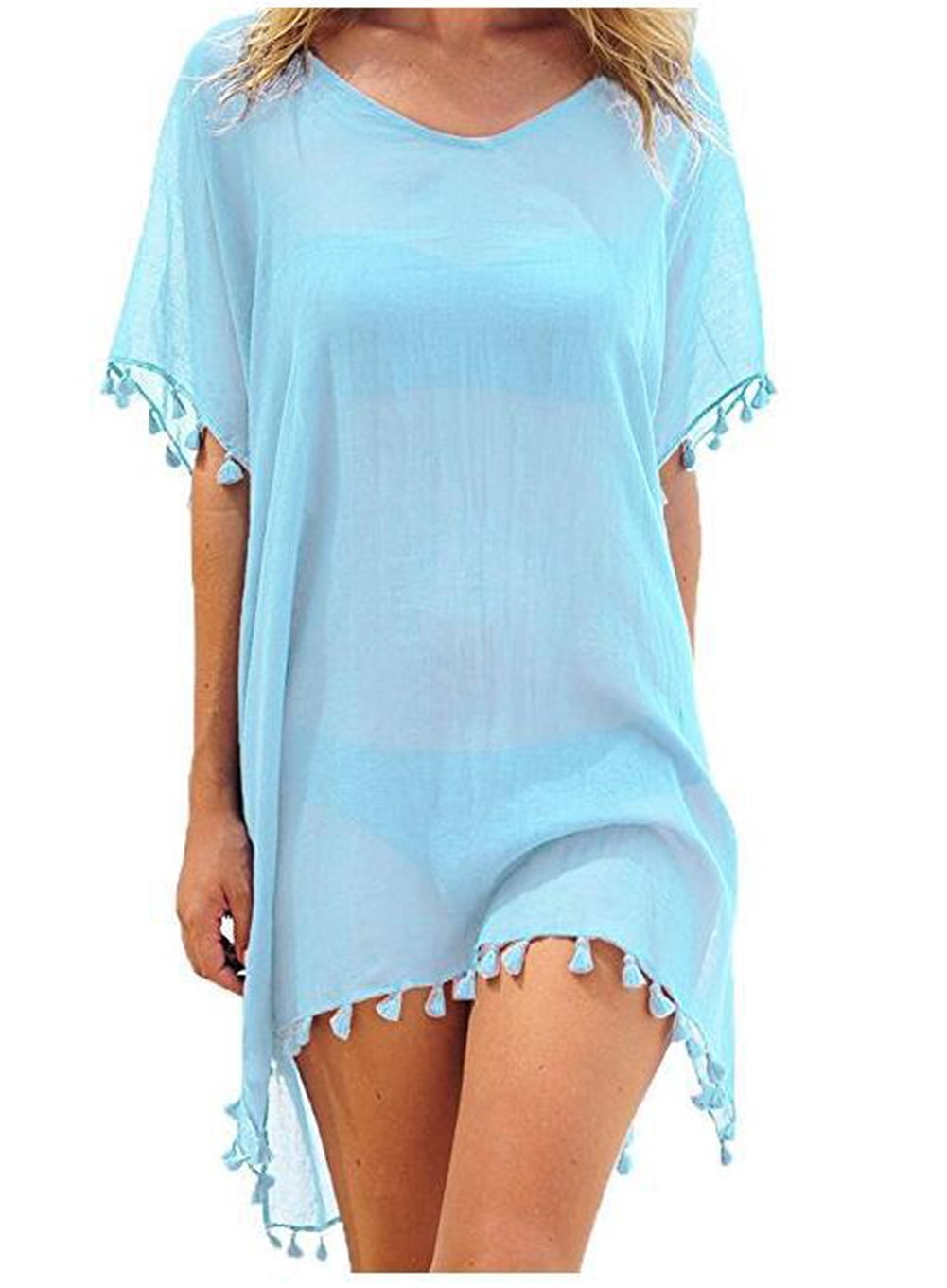 ESASSALY Women Beachwear Swimwear Bikini, Beach Wear Cover Up Tassel ...