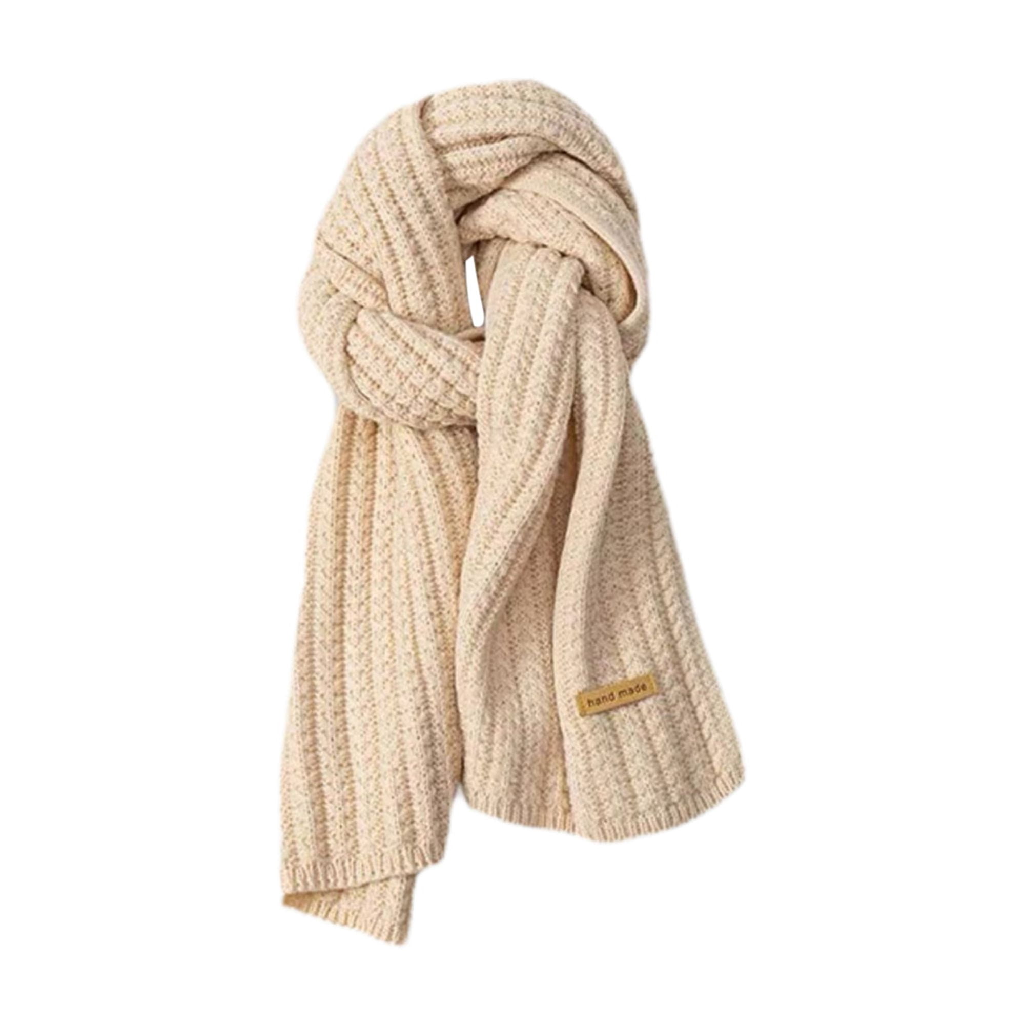 ESASSALY Women Knitted Scarves Soft Warm Cozy Letters Label Warm Knit ...